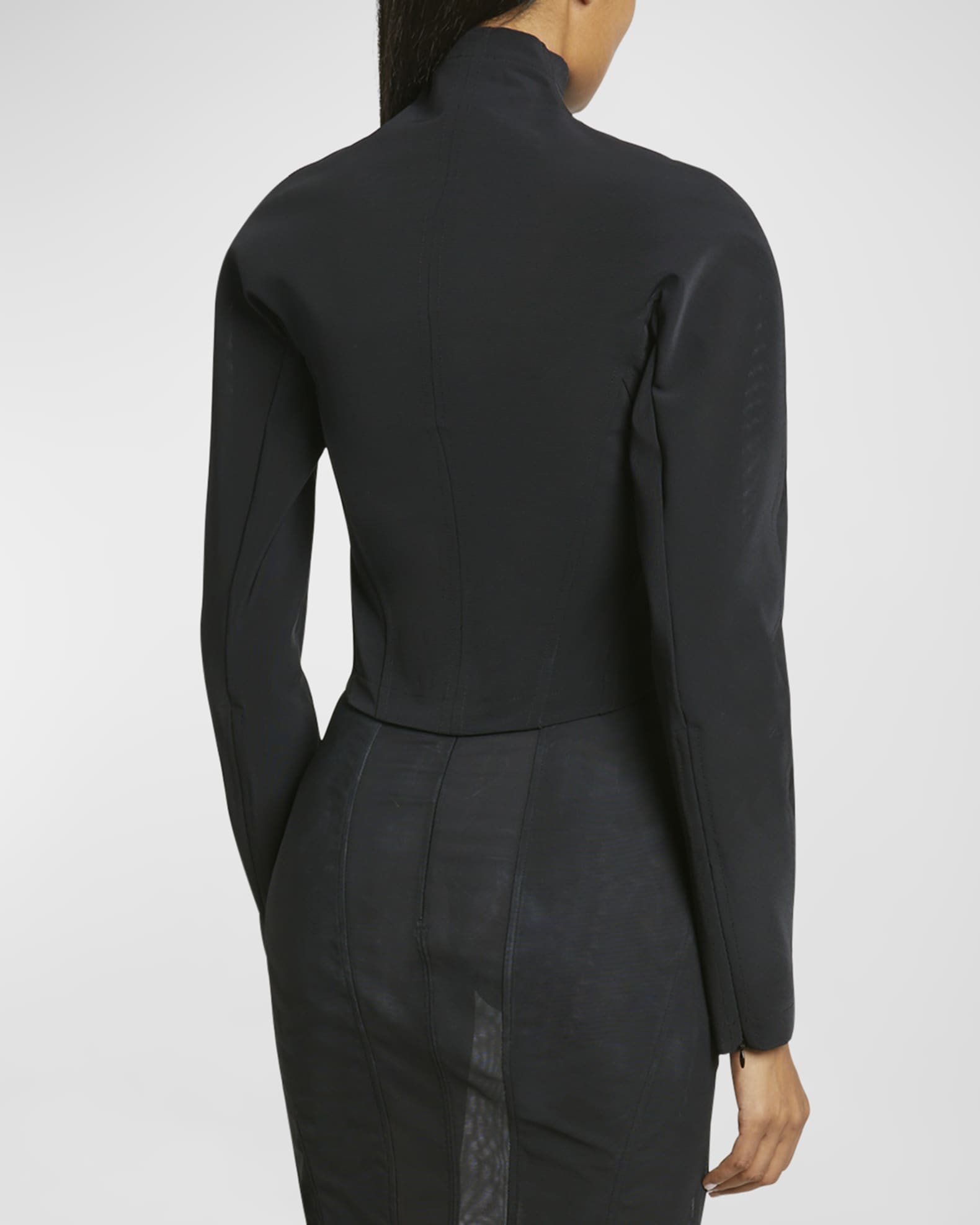 ALAIA High Neck Zip-Up Jacket | Neiman Marcus