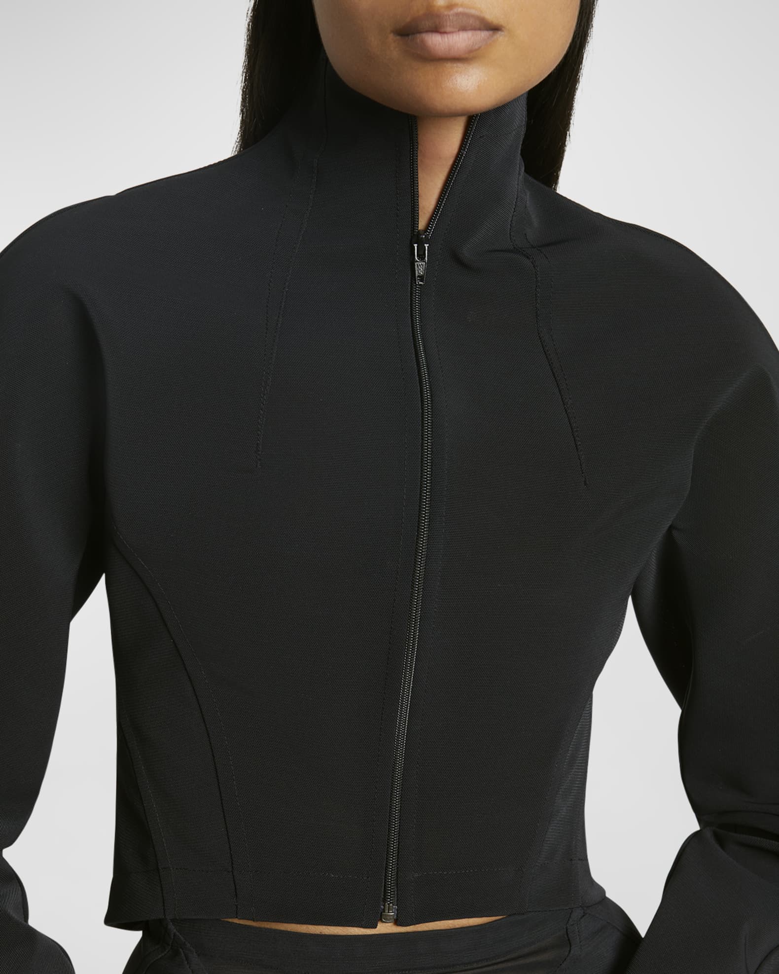 ALAIA High Neck Zip-Up Jacket | Neiman Marcus