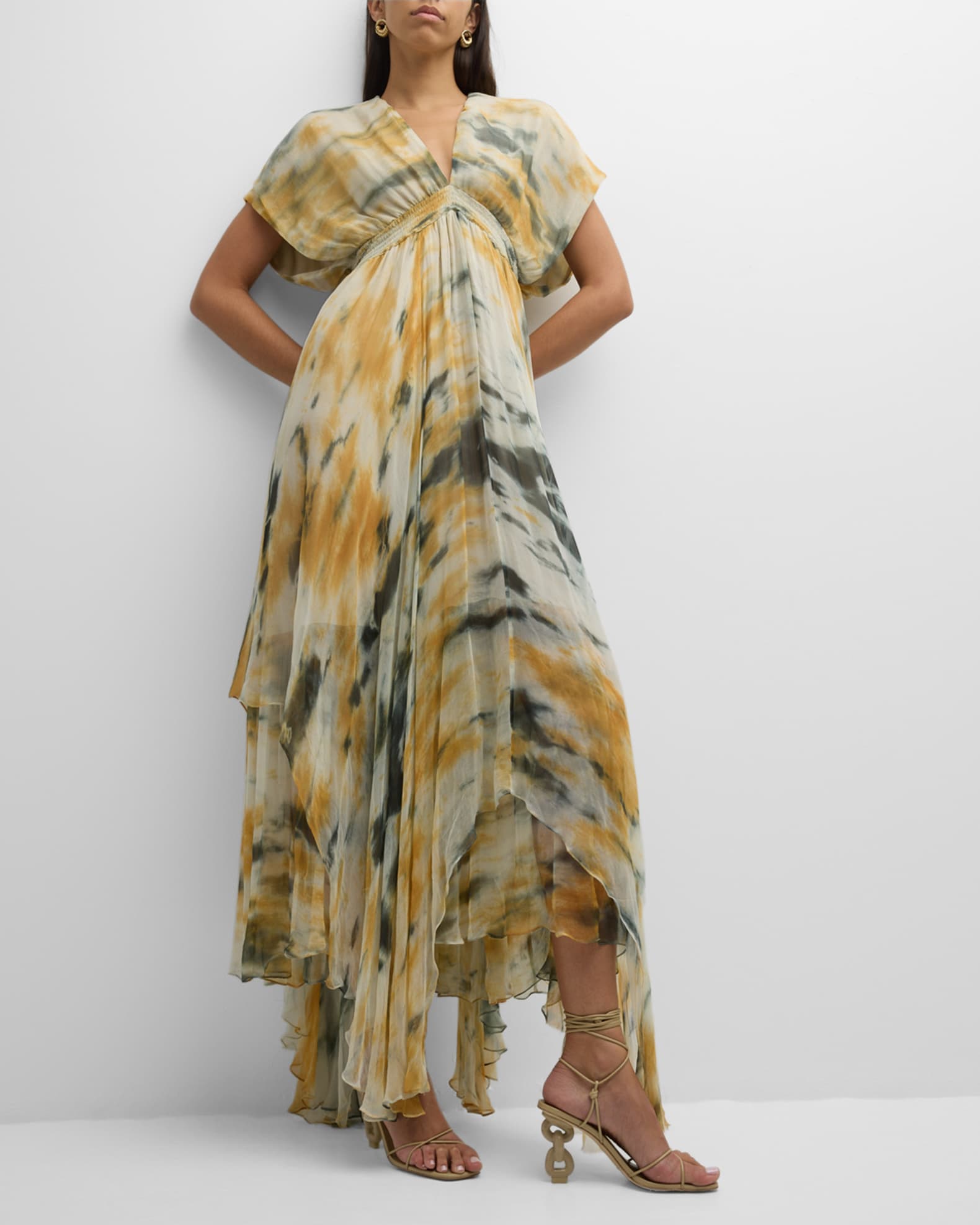 Mes Demoiselles Ines Abstract-Print Asymmetric Dress | Neiman Marcus
