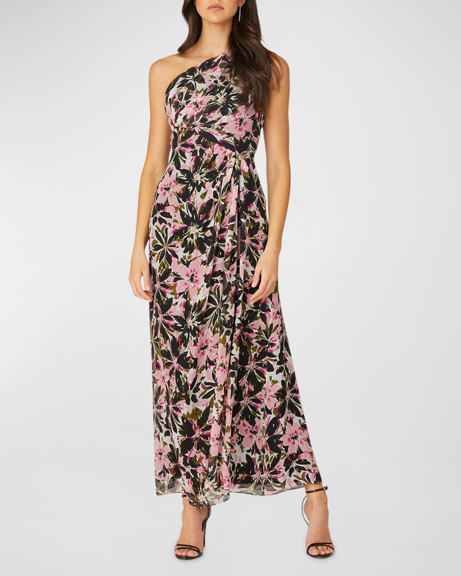 Shoshanna Phoebe One-Shoulder Floral-Print Maxi Dress | Neiman Marcus