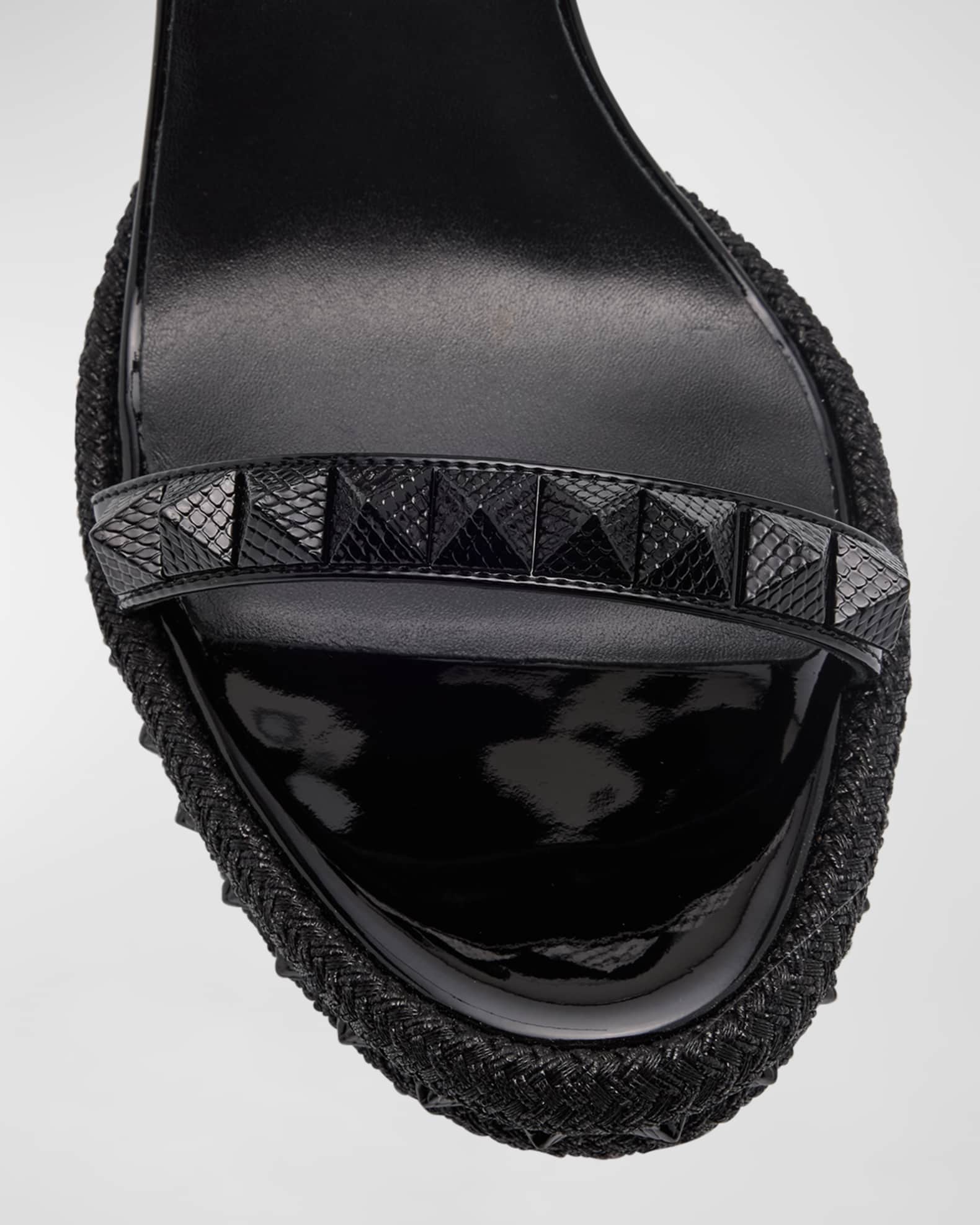 Christian Louboutin 110mm Pyraclou Metallic Spike Wedge Sandals ...