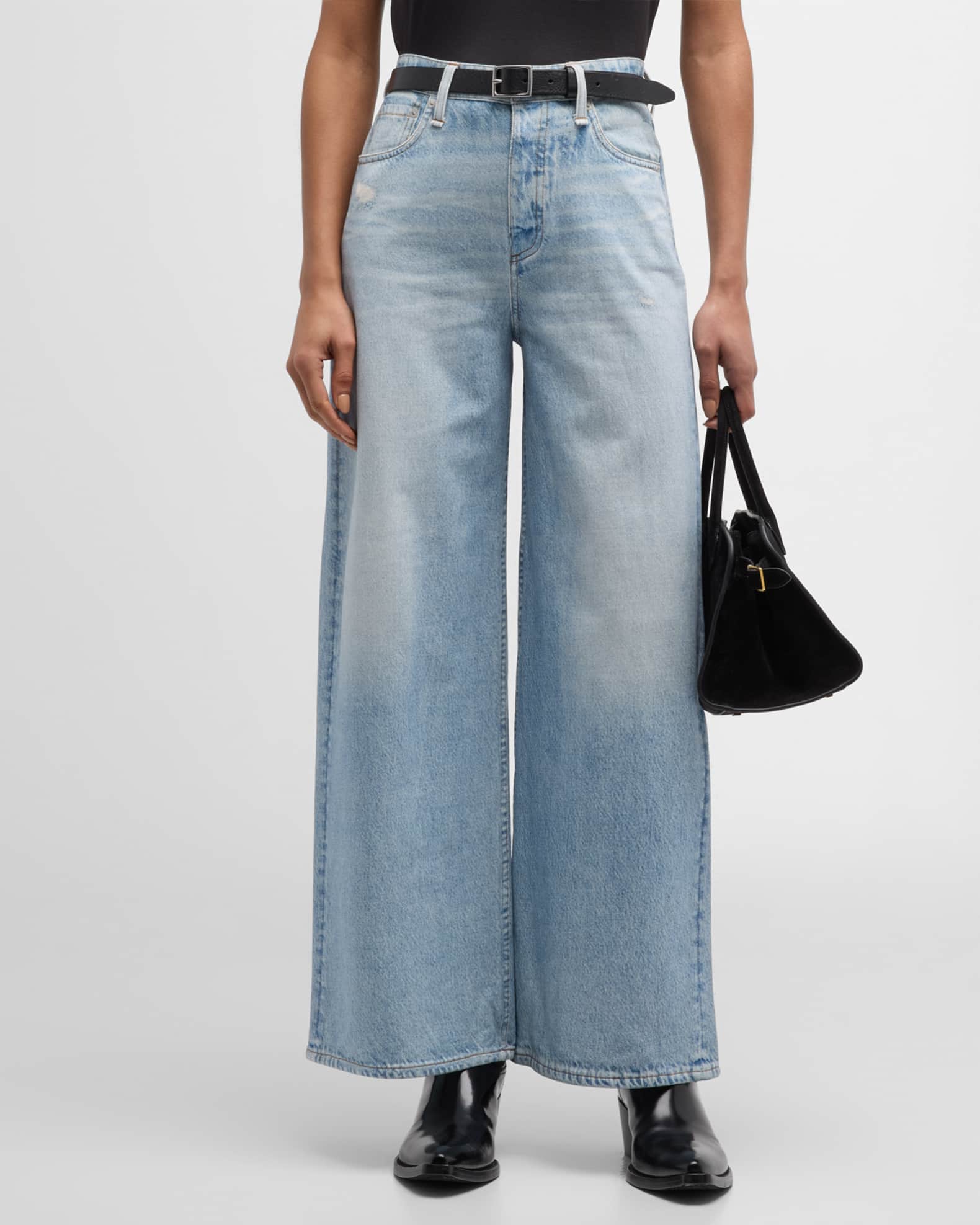 Rag And Bone Miramar Sofie Cropped Wide Leg Jeans Neiman Marcus
