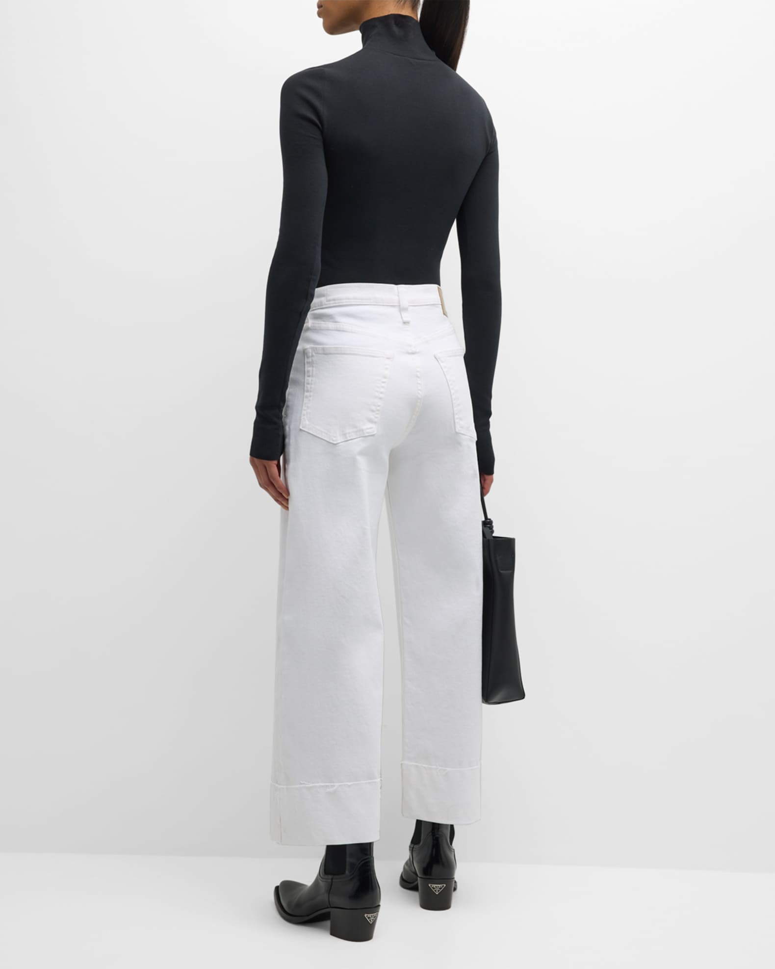 Rag & Bone Andi Wide-Leg Cuffed Jeans | Neiman Marcus