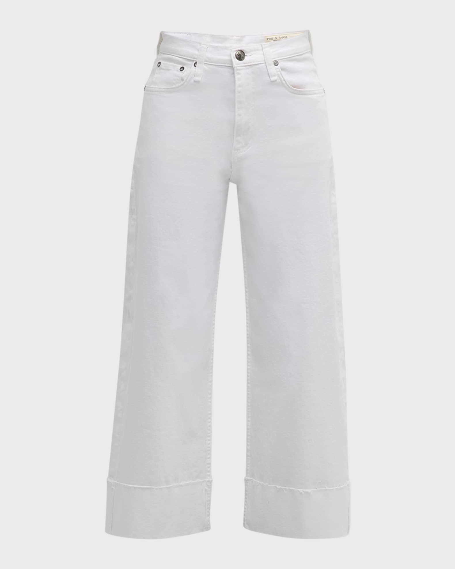 Rag & Bone Andi Wide-Leg Cuffed Jeans | Neiman Marcus