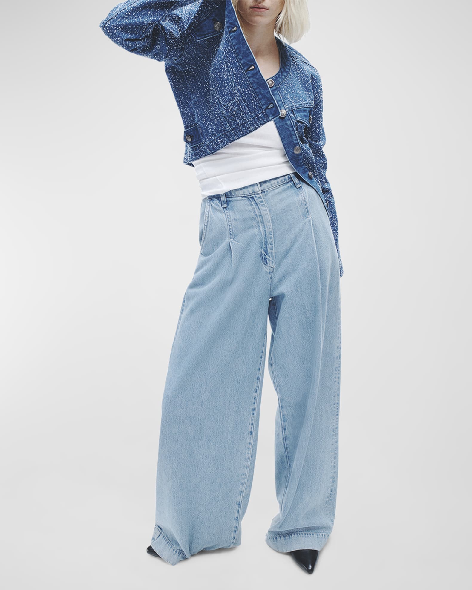 Rag & Bone Cora Tweed Denim Jacket | Neiman Marcus