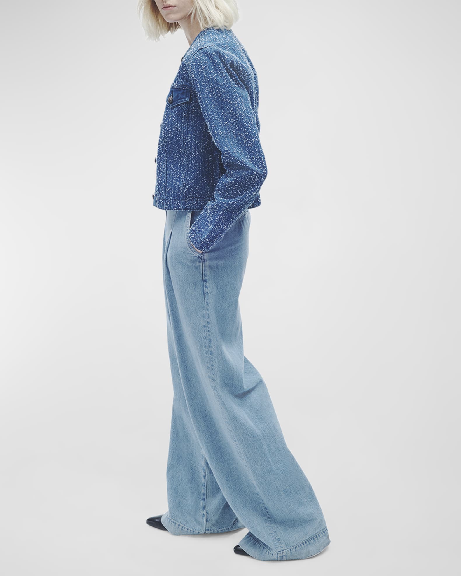 Rag & Bone Cora Tweed Denim Jacket | Neiman Marcus