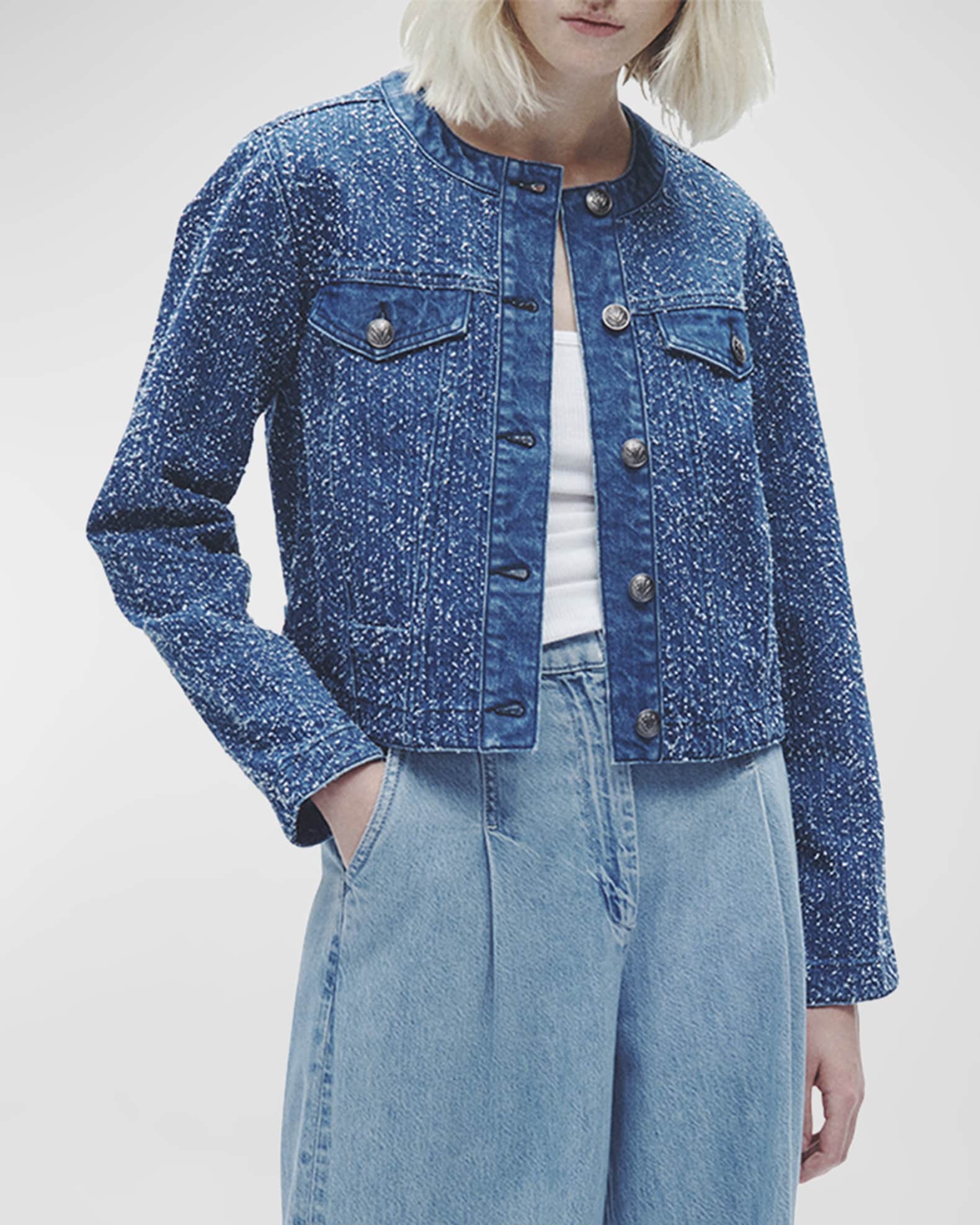 Rag & Bone Cora Tweed Denim Jacket | Neiman Marcus