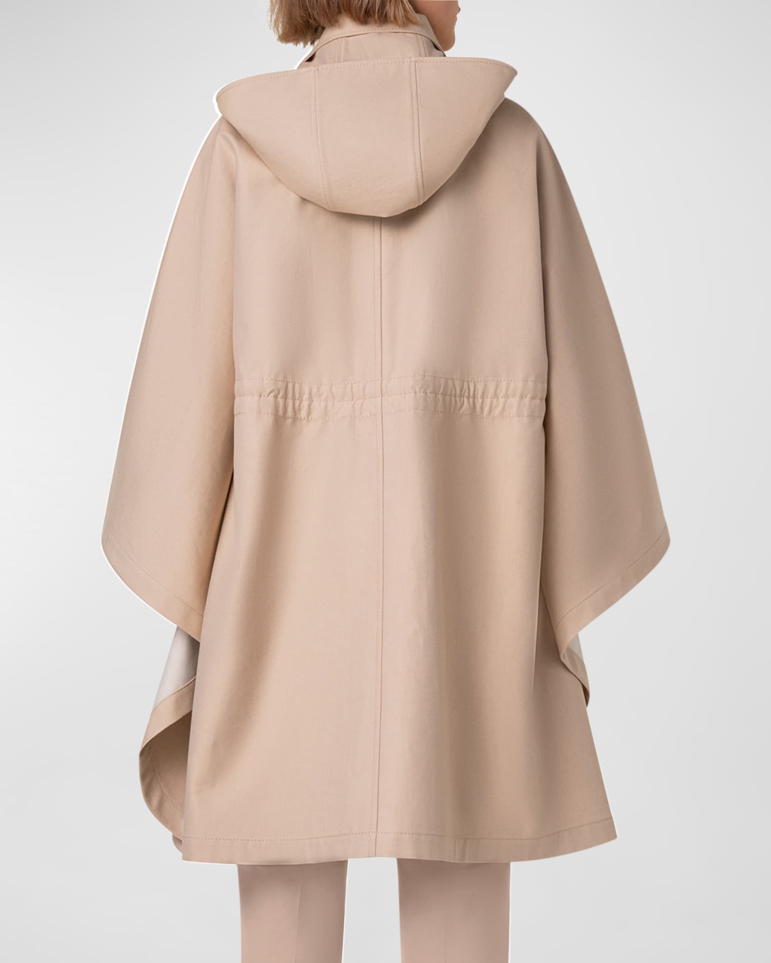 Akris Veda Cotton Gabardine Cape Jacket | Neiman Marcus