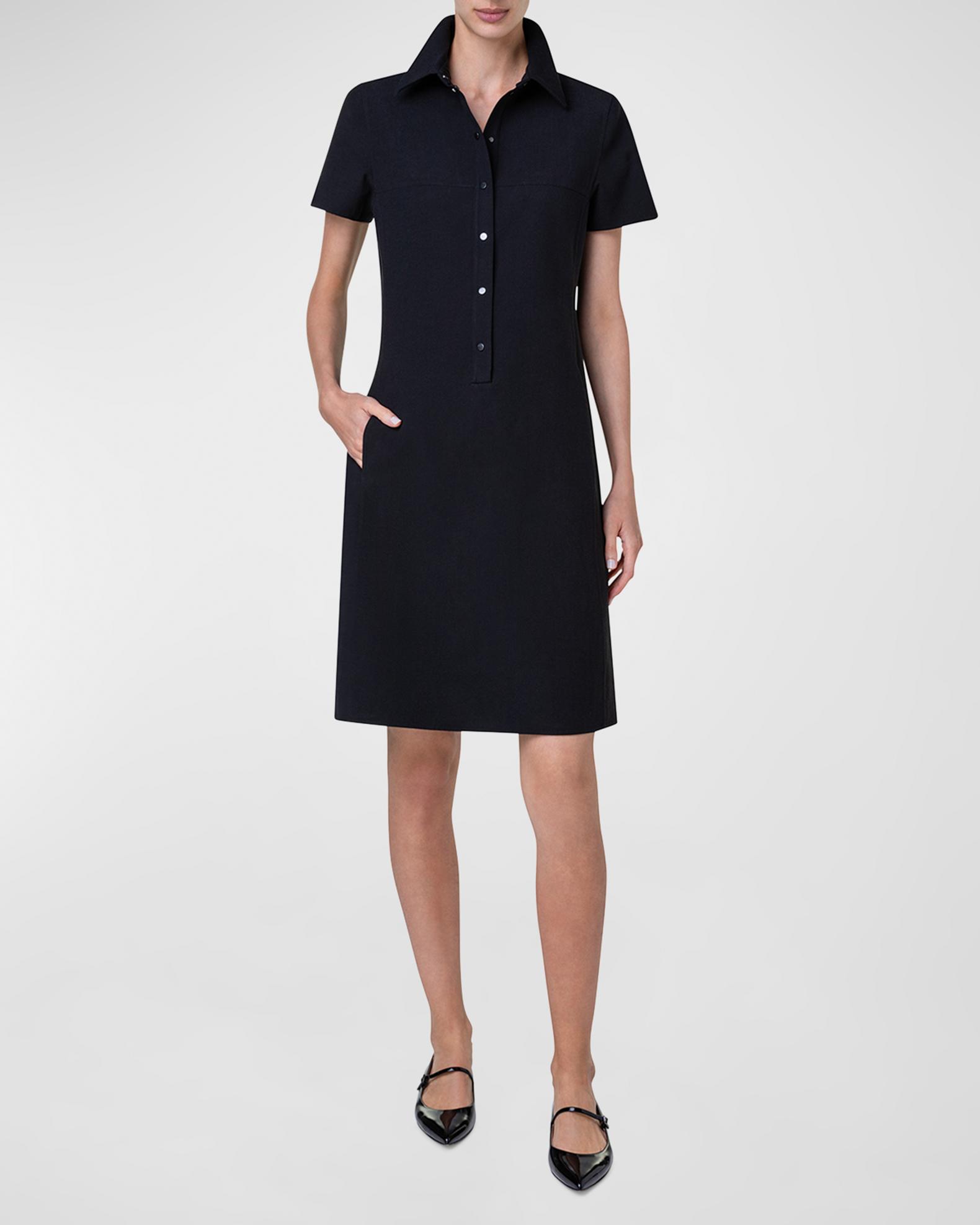 Akris Cotton Silk Button-Front Polo Dress | Neiman Marcus