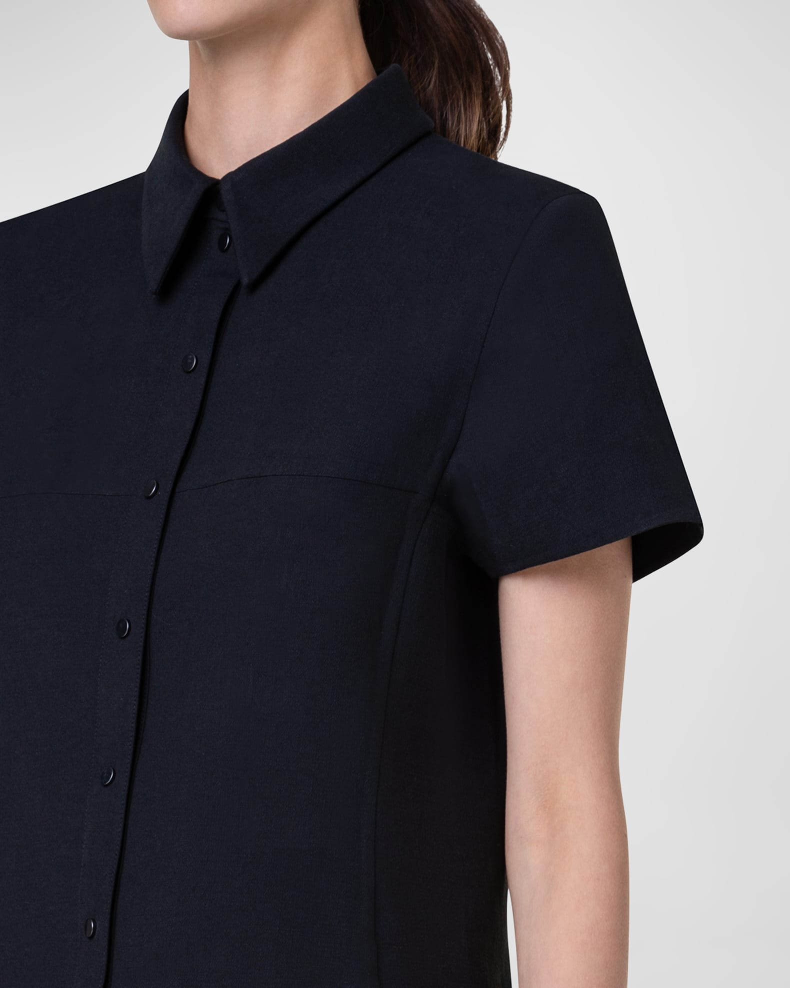 Akris Cotton Silk Button-Front Polo Dress | Neiman Marcus