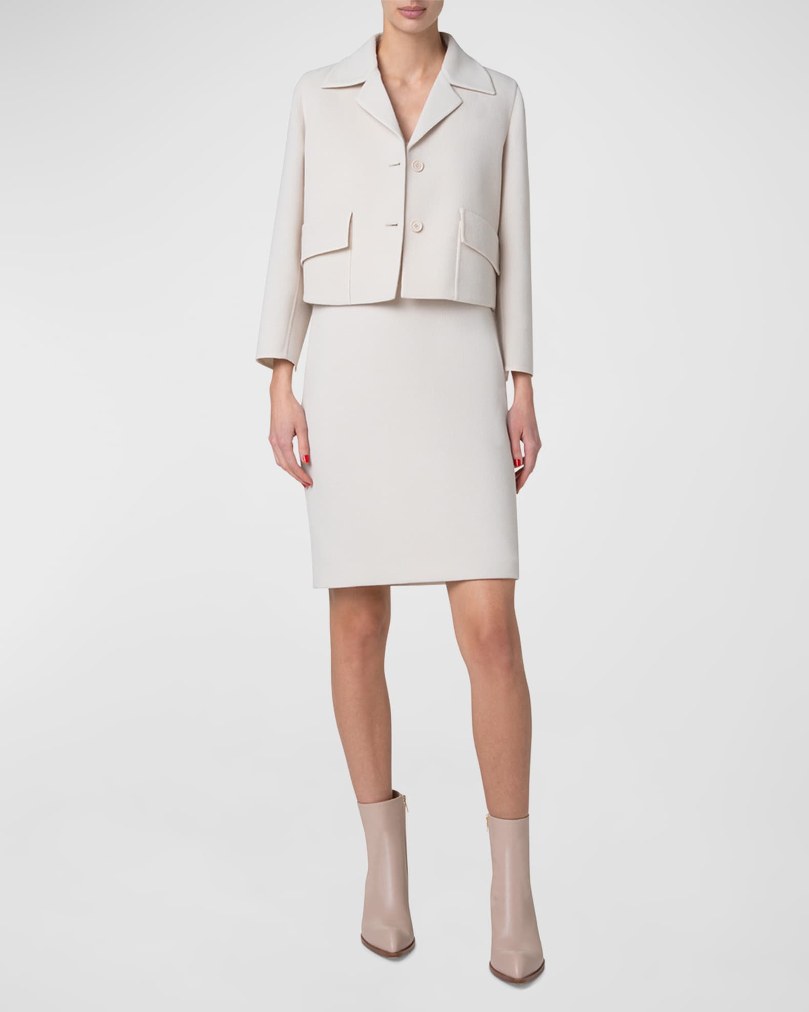 Akris Wes Short Boxy Wool Jacket | Neiman Marcus