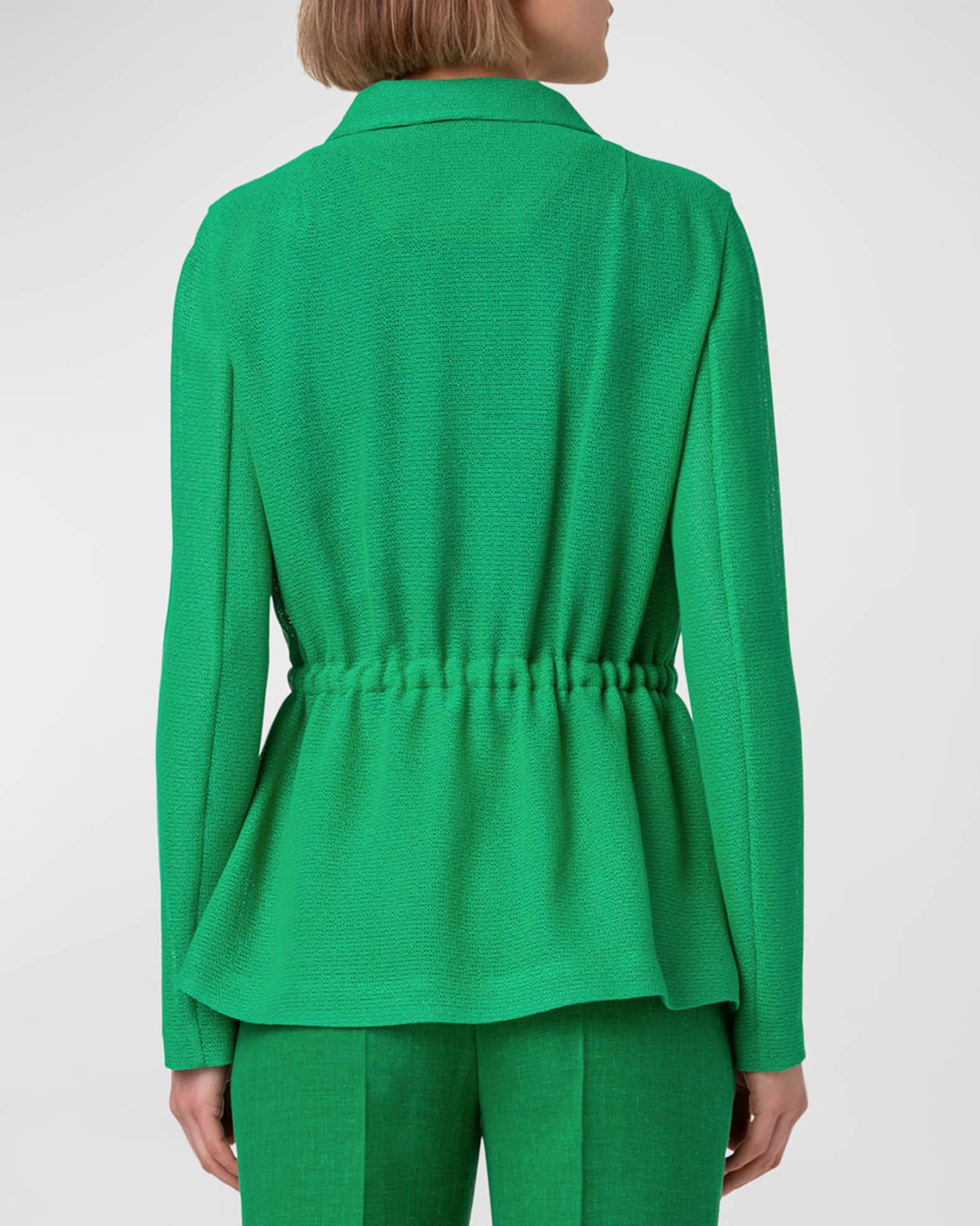 Akris Chianti Drawstring-Waist Knit Jacket | Neiman Marcus