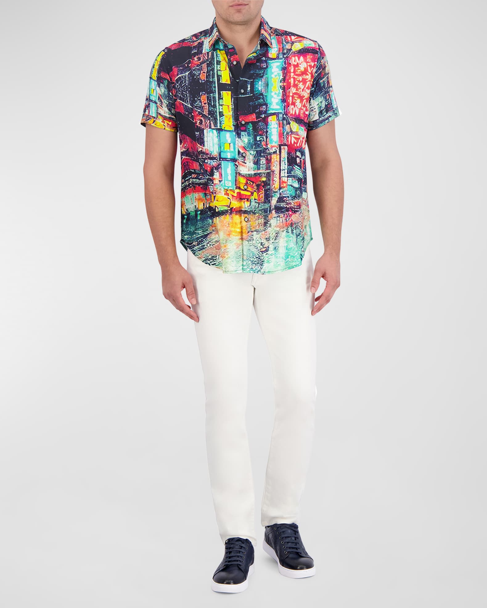 Robert Graham Men's Boreal Printed Short-Sleeve Shirt | Neiman Marcus