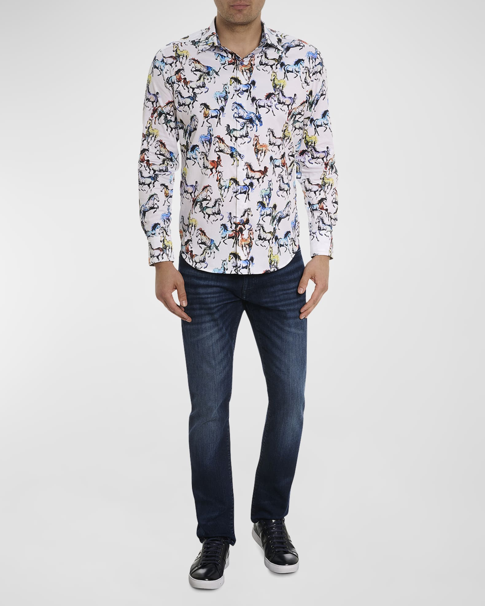 Robert Graham Men's Thoroughbred Cotton-Stretch Sport Shirt | Neiman Marcus