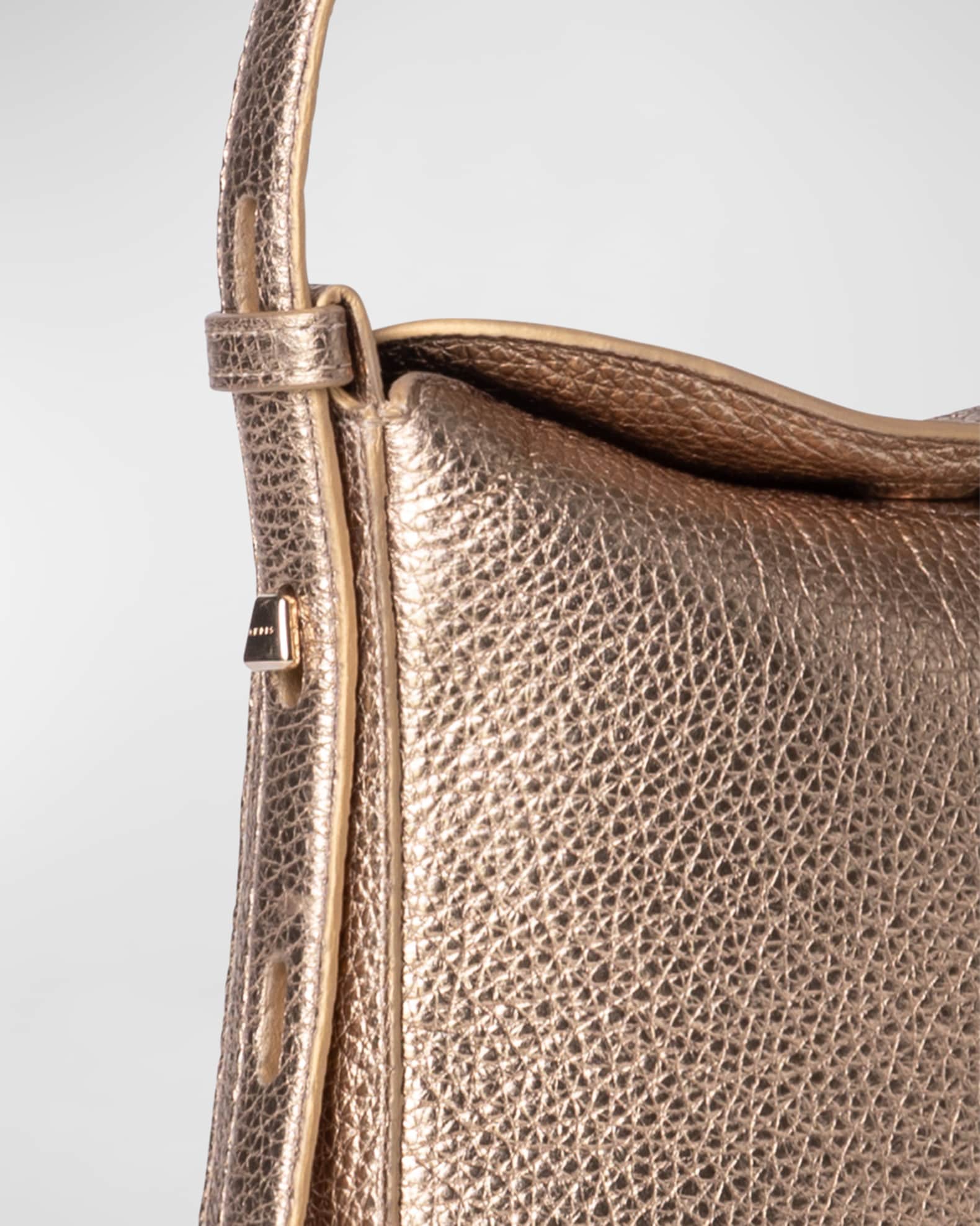 Akris Anna Mini Metallic Leather Hobo Bag | Neiman Marcus