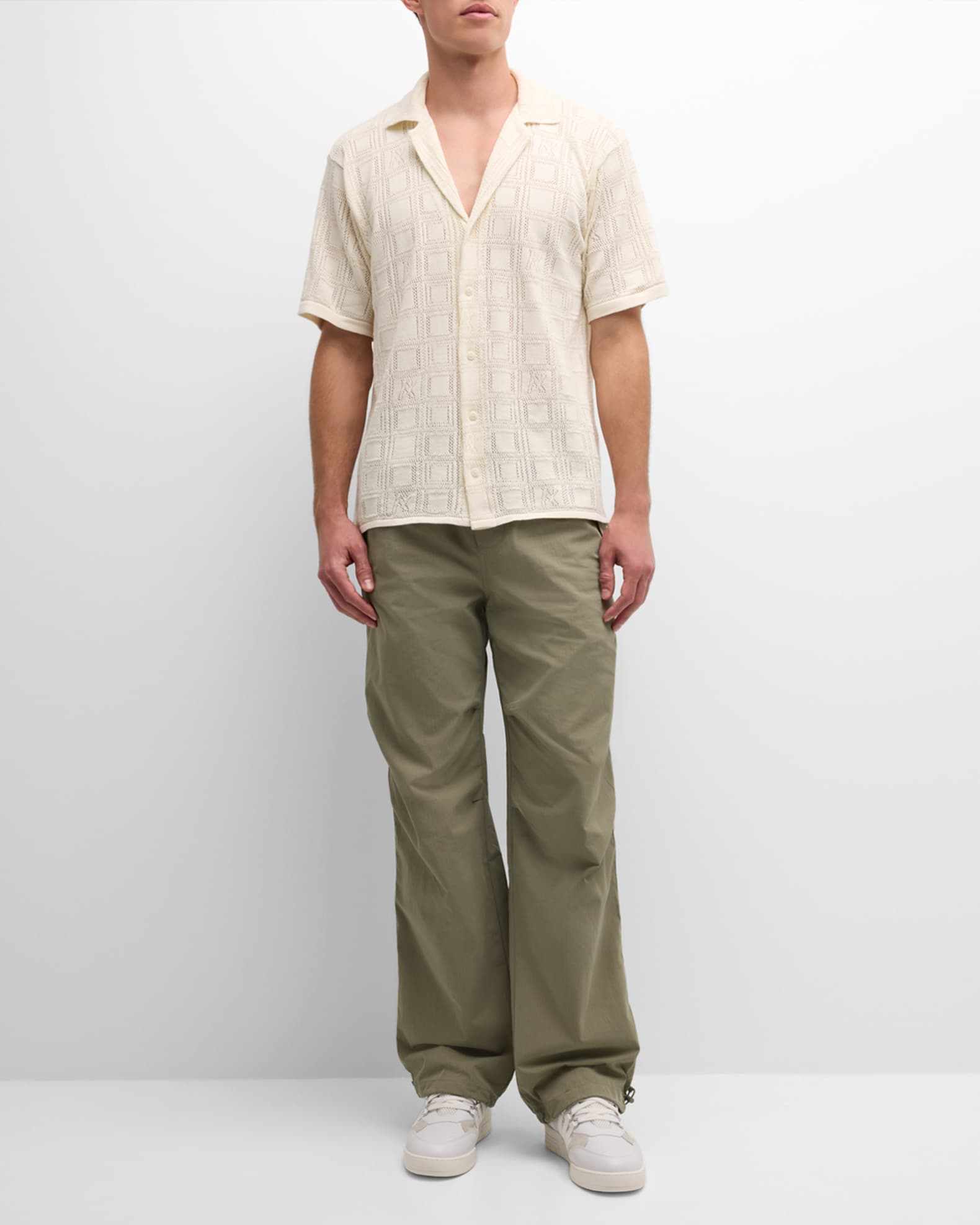 REPRESENT Men's Lace Knit Button-Down Shirt | Neiman Marcus