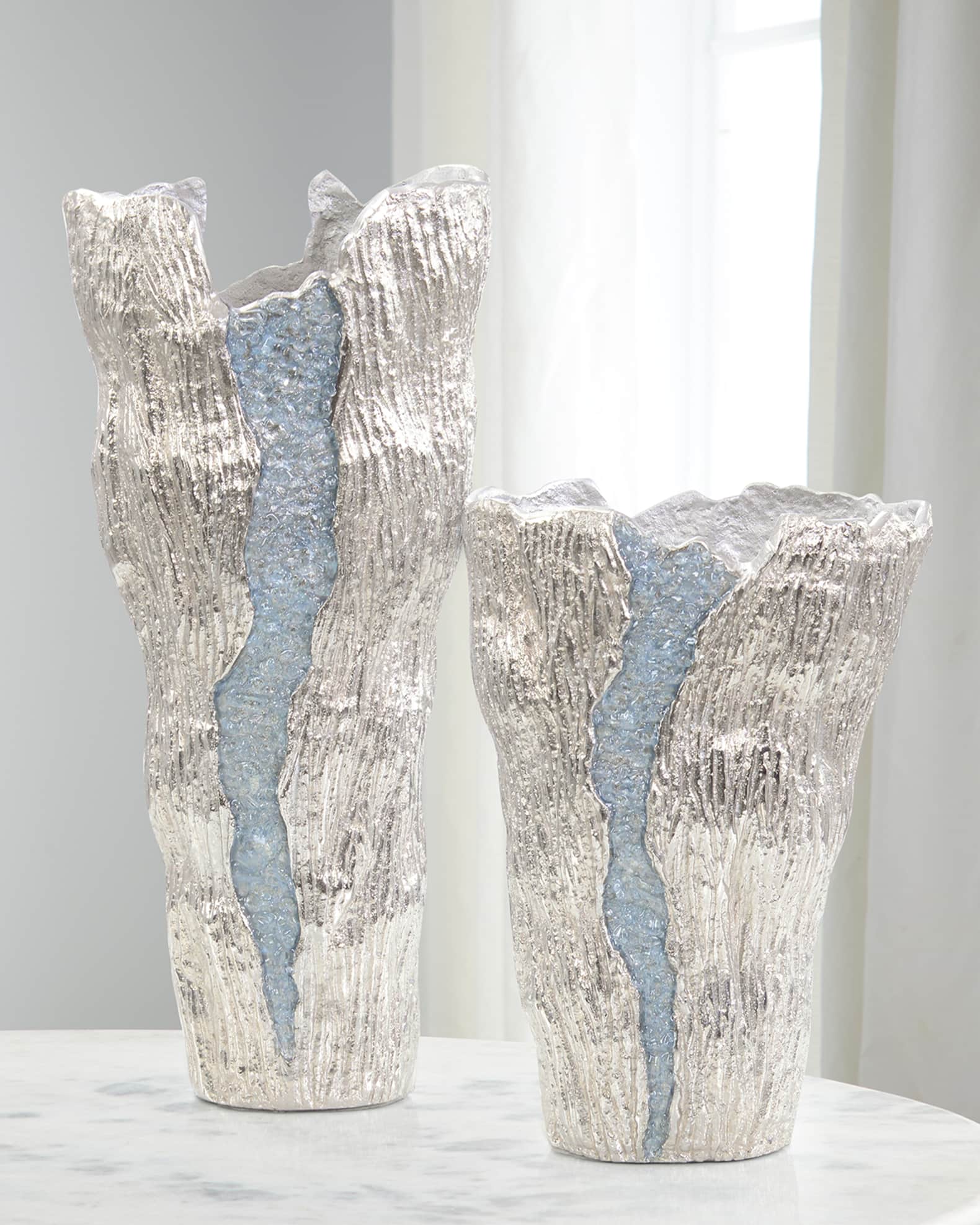 John-Richard Collection Small Cascade Vase, Gray | Neiman Marcus