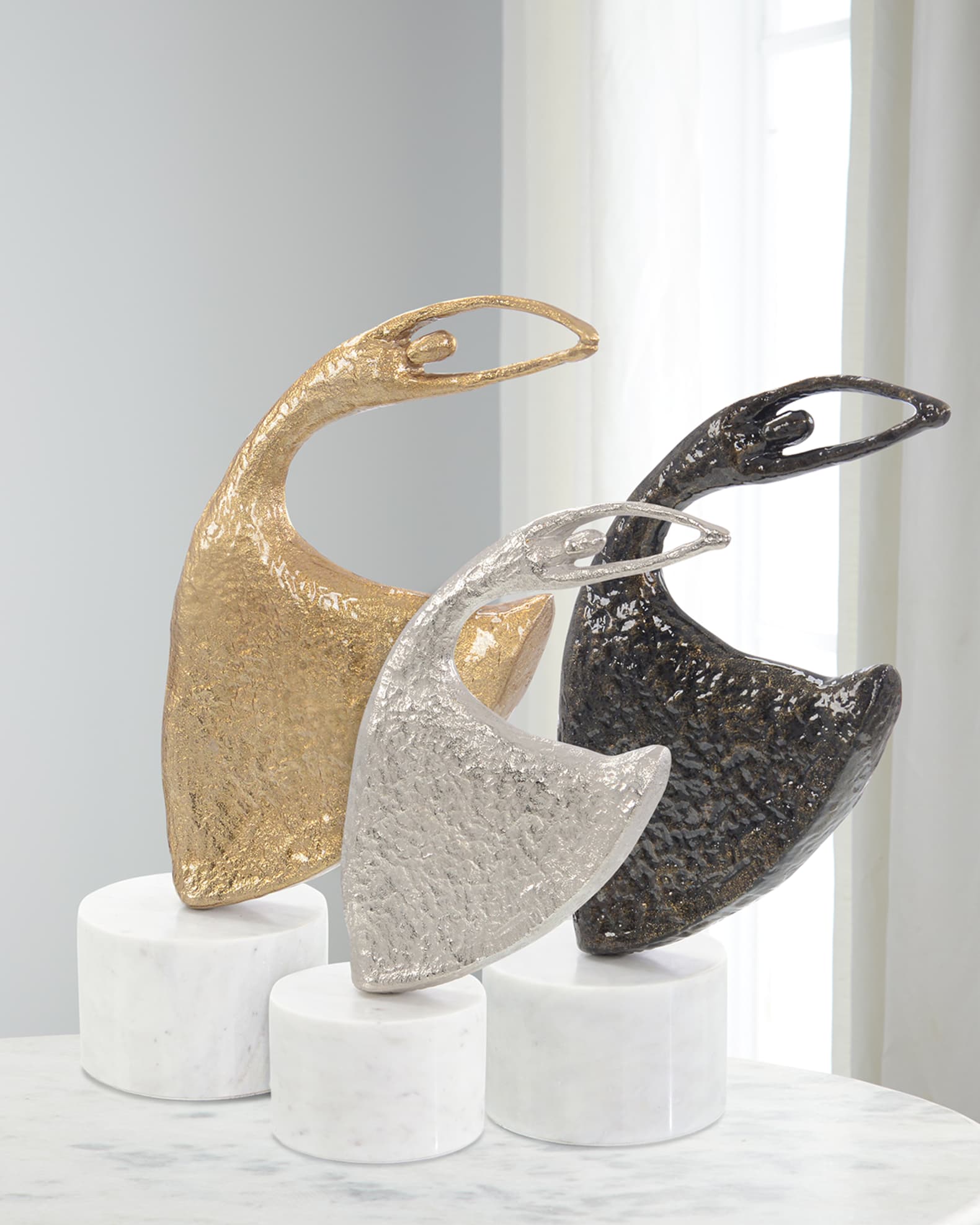 John-Richard Collection Windswept Waltz Sculpture on Marble, Gold ...