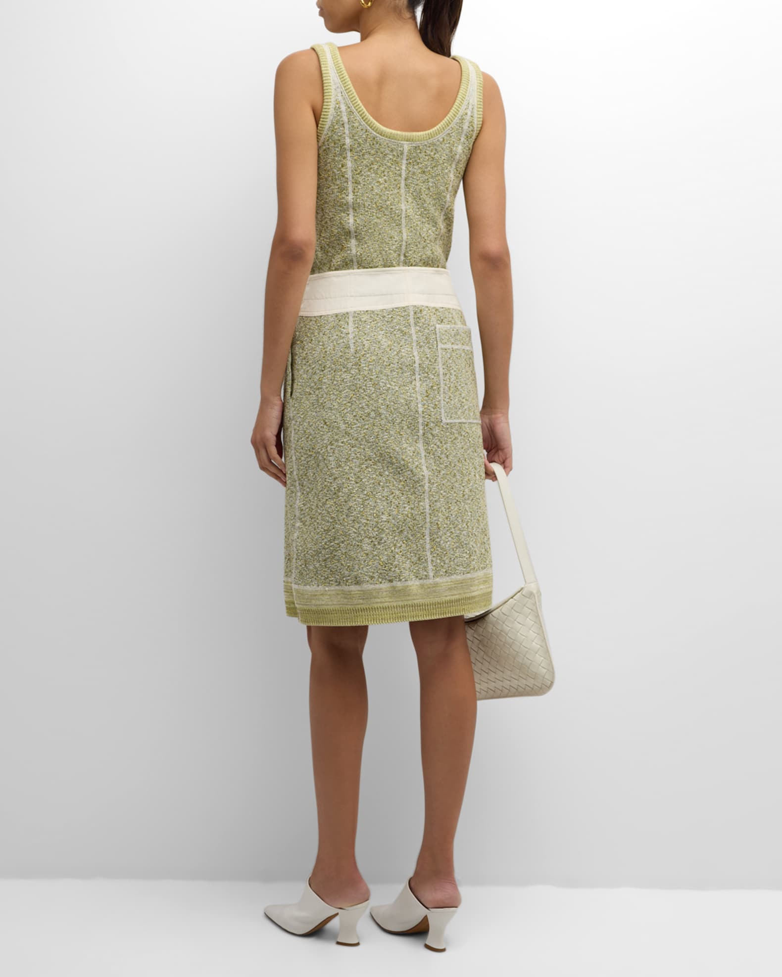 Bottega Veneta Knotted Mouline Cotton Jersey Skirt | Neiman Marcus
