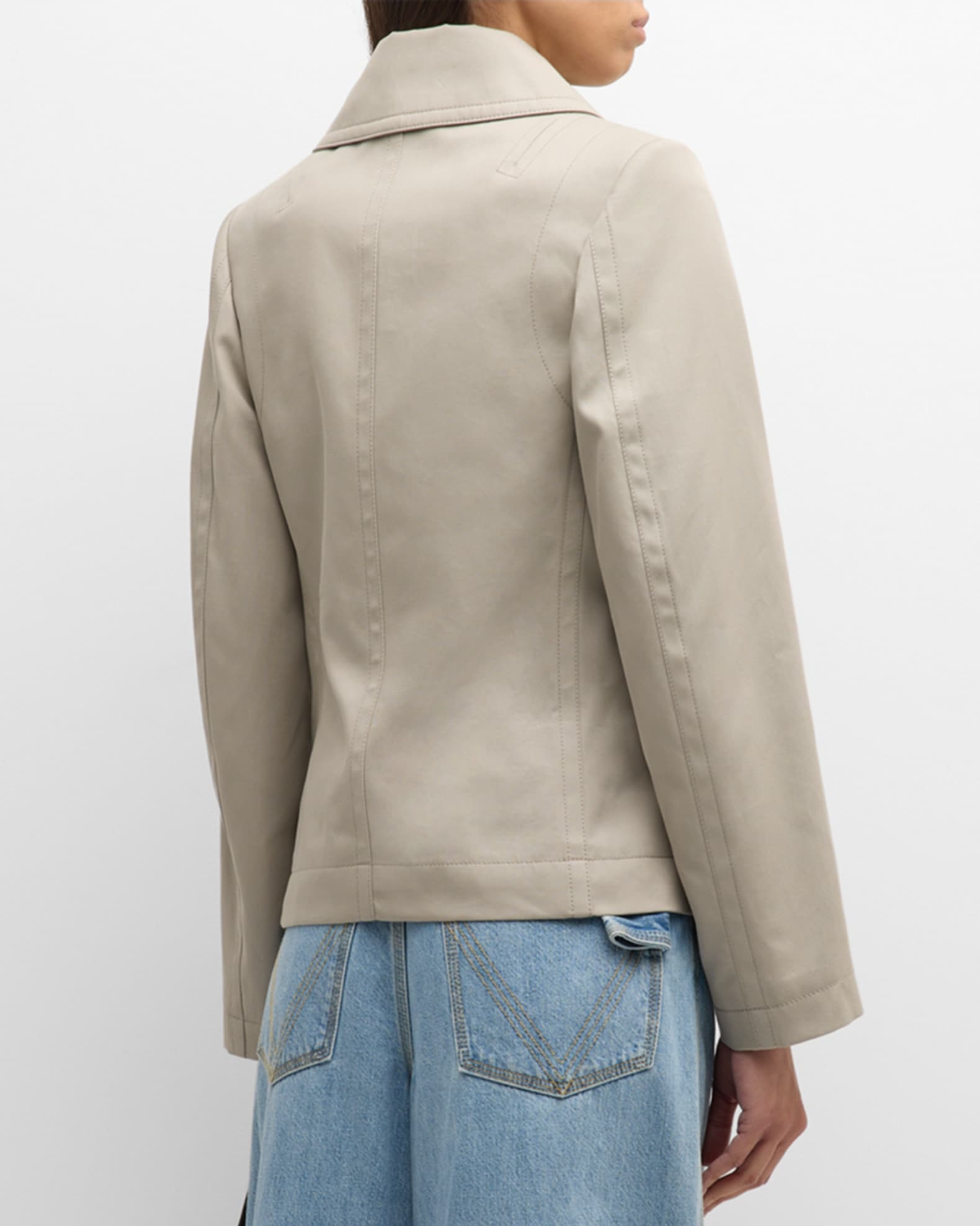 Bottega Veneta Double-Breasted Cotton Twill Caban Jacket | Neiman Marcus
