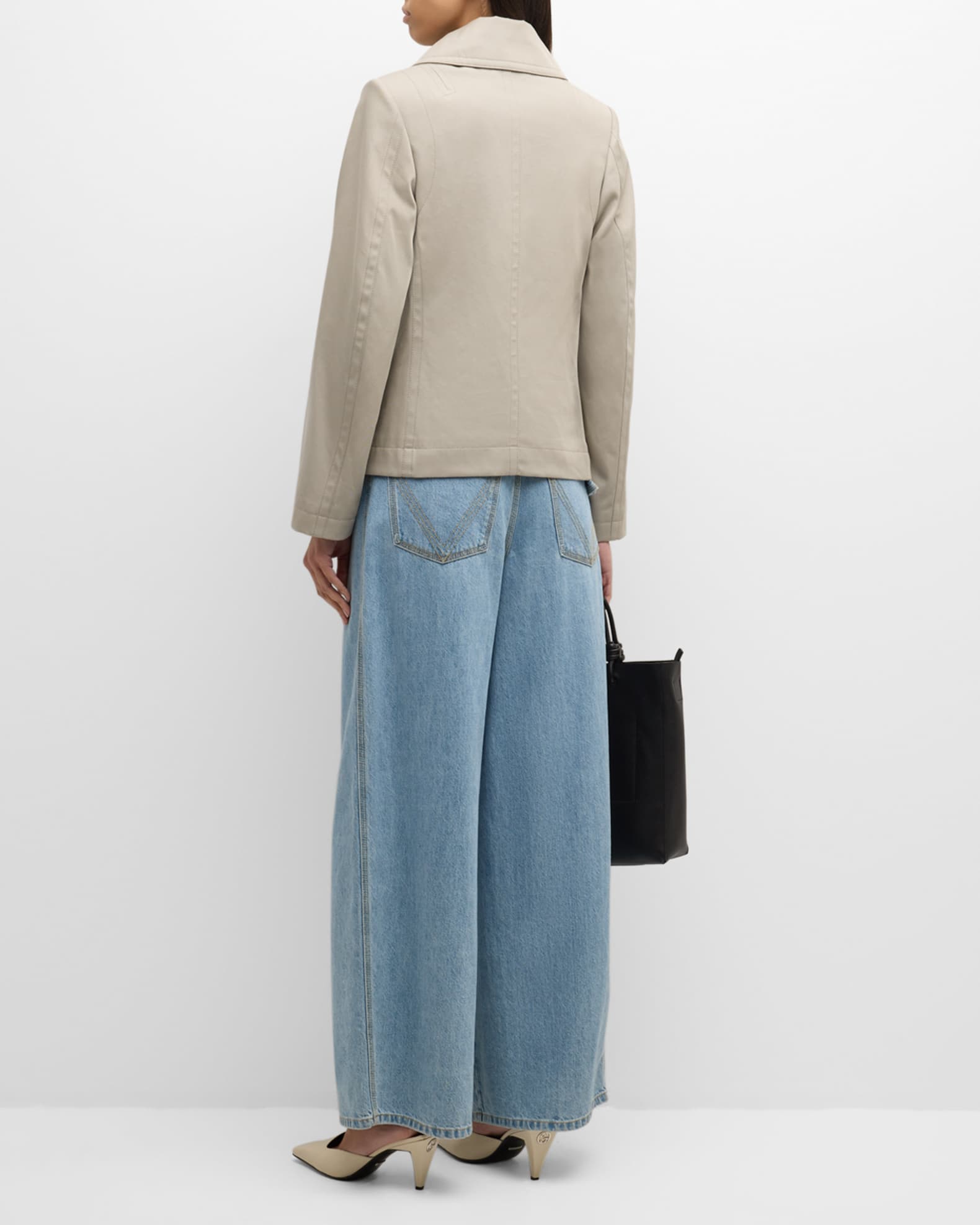 Bottega Veneta Double-Breasted Cotton Twill Caban Jacket | Neiman Marcus