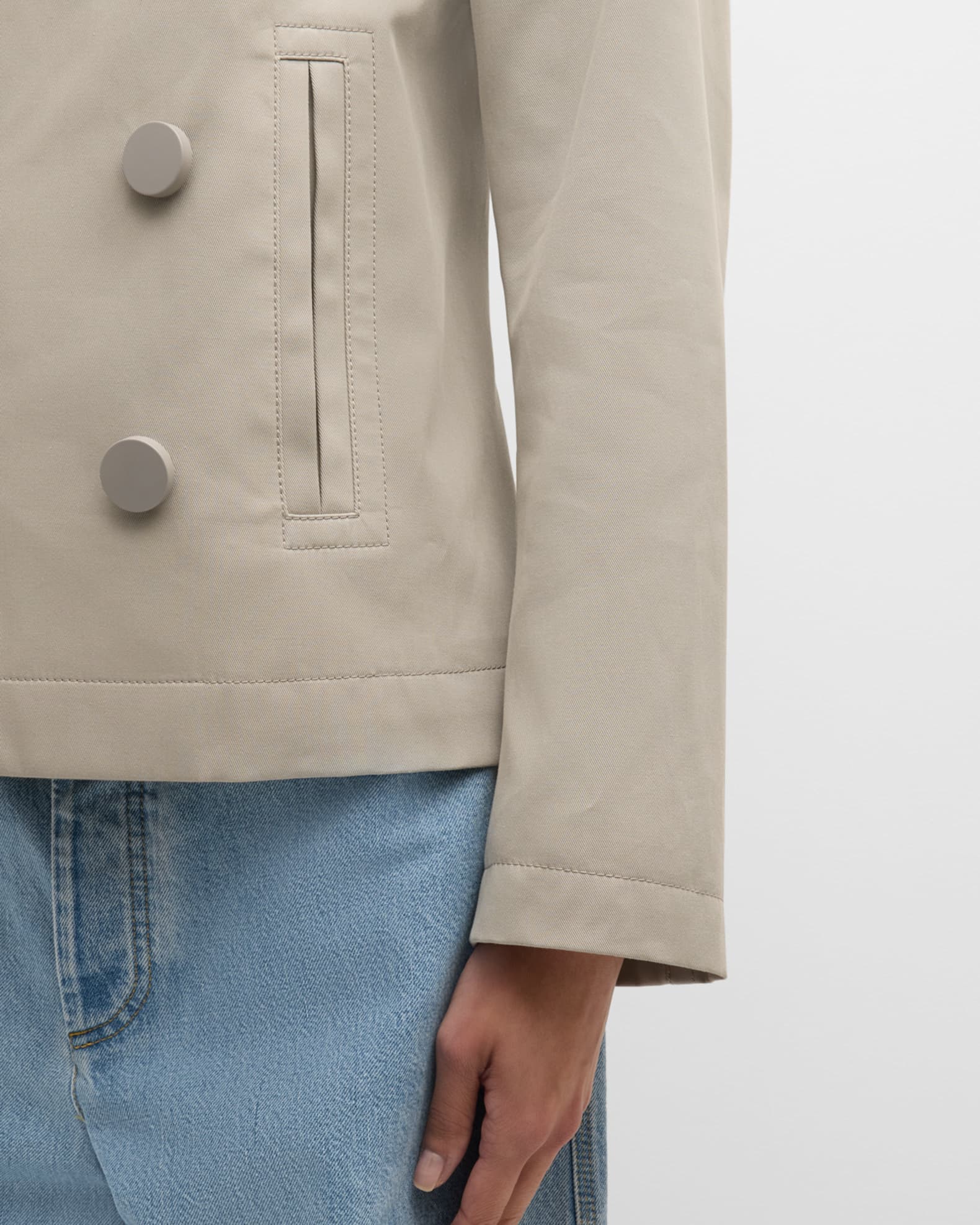 Bottega Veneta Double-Breasted Cotton Twill Caban Jacket | Neiman Marcus