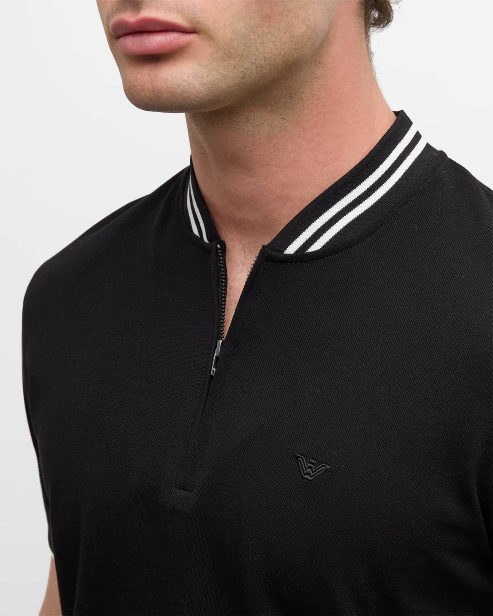 Emporio Armani Men's Quarter-Zip T-Shirt | Neiman Marcus