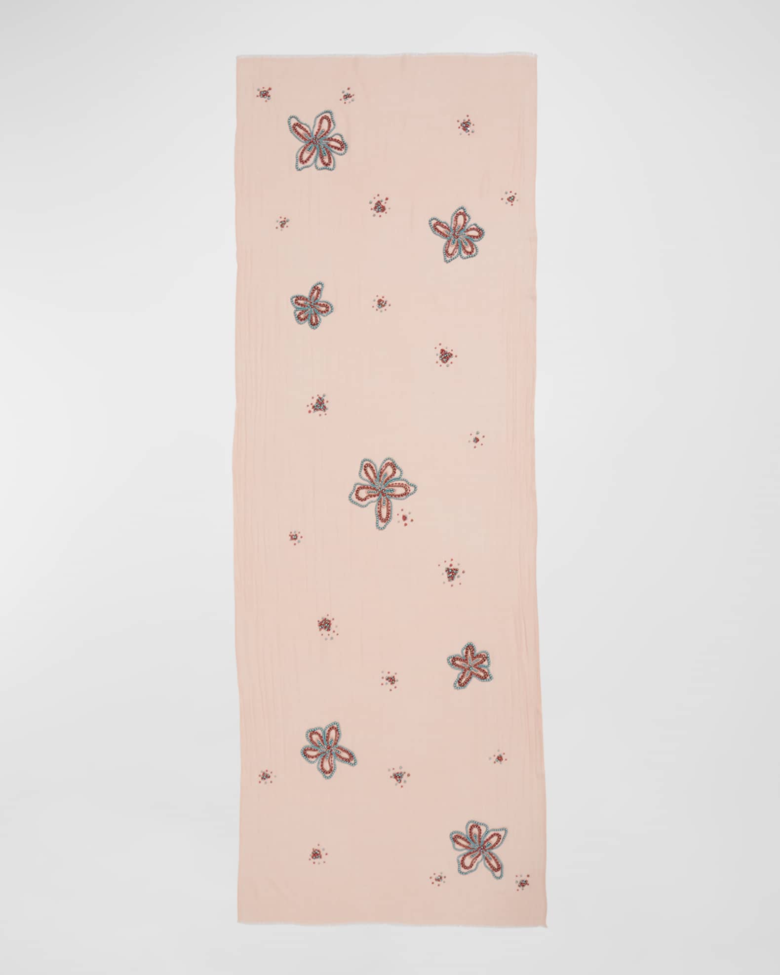 Janavi Rainbow Flakes Beaded Merino Wool Scarf | Neiman Marcus