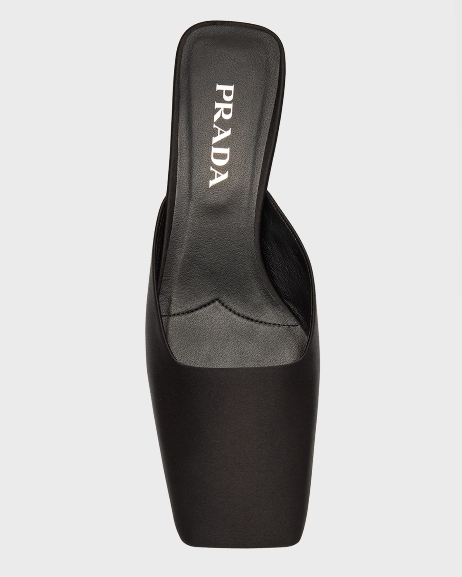 Prada Satin Square-Toe Ballerina Mule Pumps | Neiman Marcus
