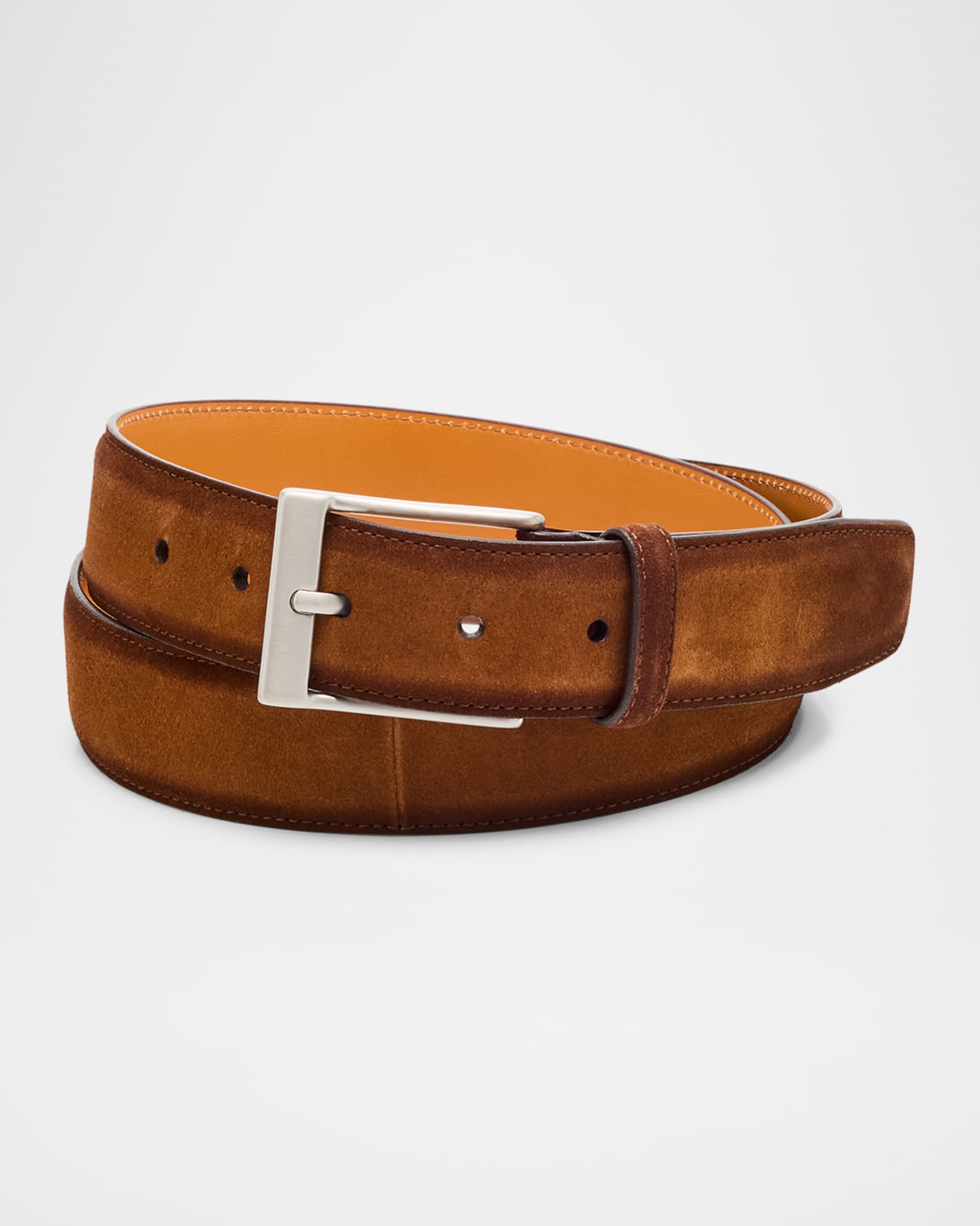 Magnanni Men's Telante Suede Leather Belt | Neiman Marcus