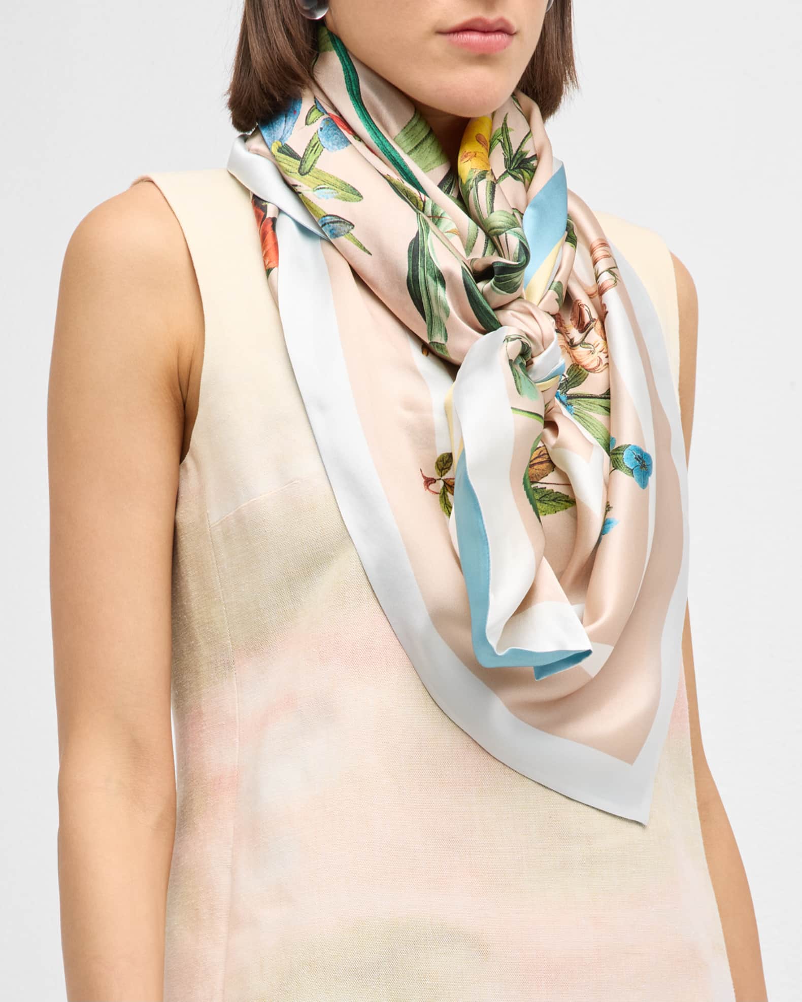 St. Piece Violet Double-Sided Silk Scarf | Neiman Marcus