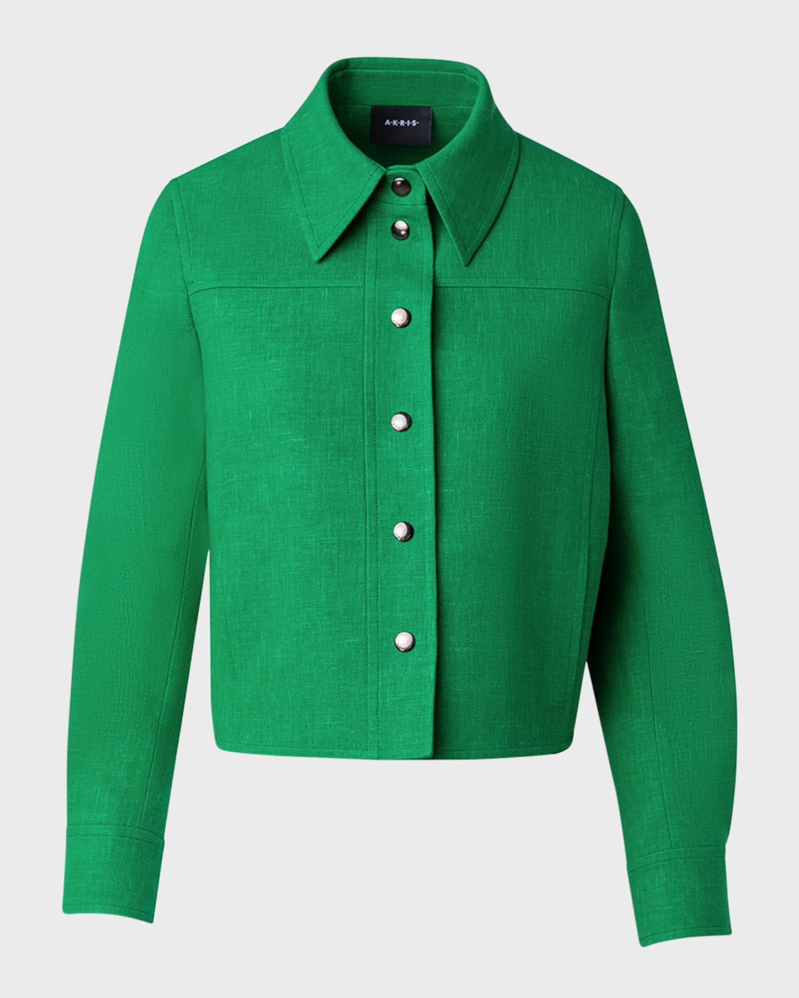 Akris Talitha Linen-Wool Boxy Shirt Jacket | Neiman Marcus
