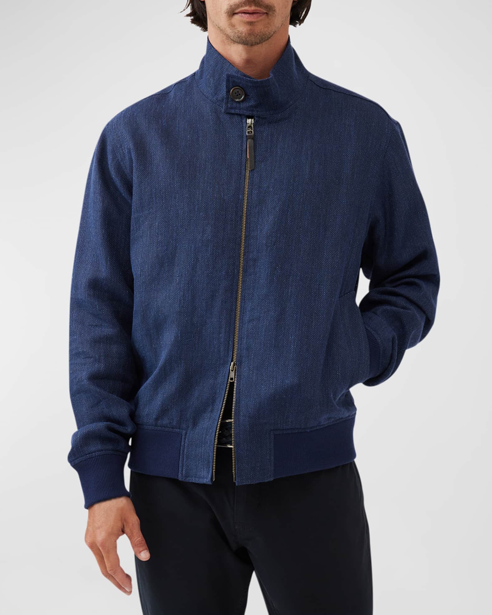 Rodd & Gunn Men's Cascades Linen-Wool Bomber Jacket | Neiman Marcus