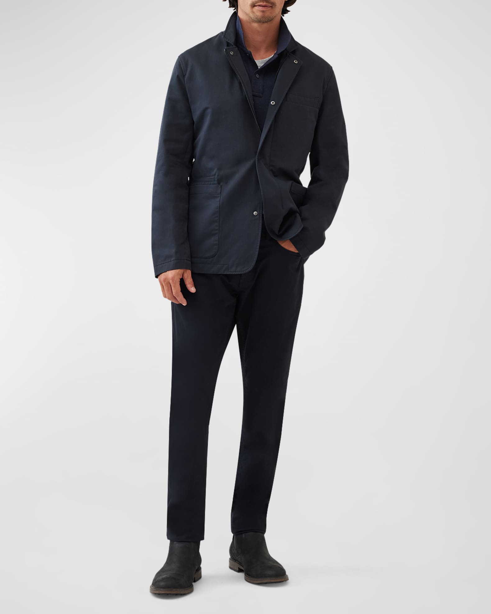 Rodd & Gunn Men's Mayfair Traveller Concealed-Zip Blazer | Neiman Marcus