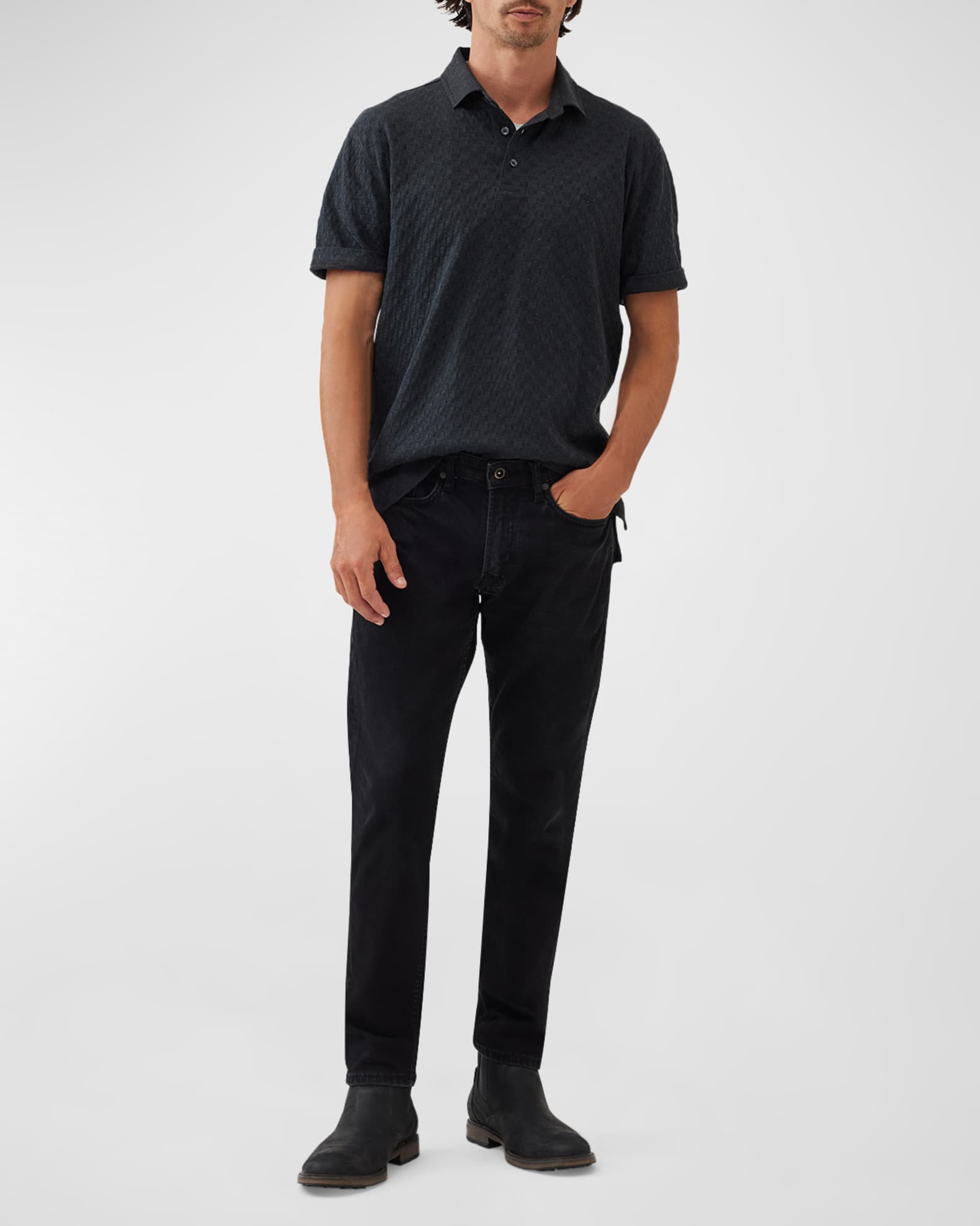 Rodd & Gunn Men's Huntsbury Textured Cotton Polo Shirt | Neiman Marcus