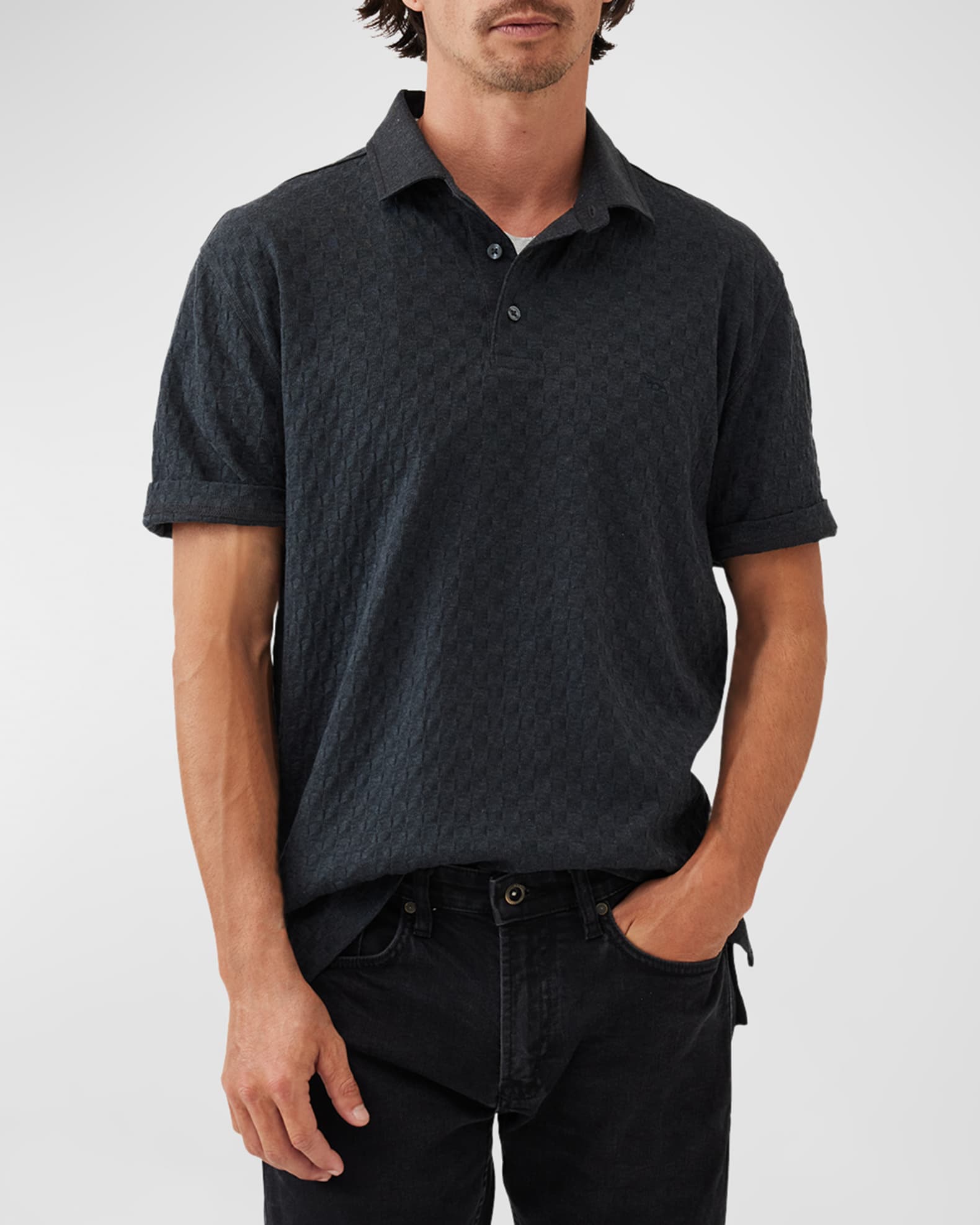 Rodd & Gunn Men's Huntsbury Textured Cotton Polo Shirt | Neiman Marcus