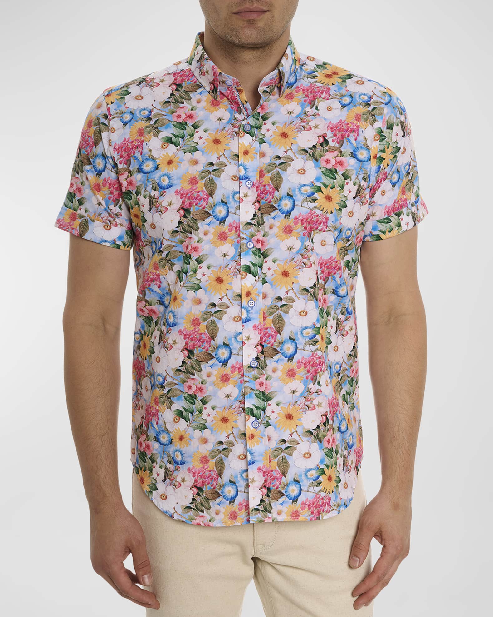 Robert Graham Men's Taton Cotton Short-Sleeve Shirt | Neiman Marcus