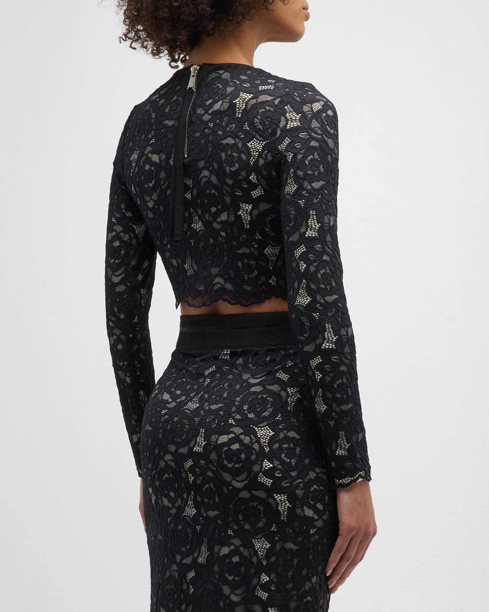 Le Superbe Super Garden Rose Lace Crop Top | Neiman Marcus
