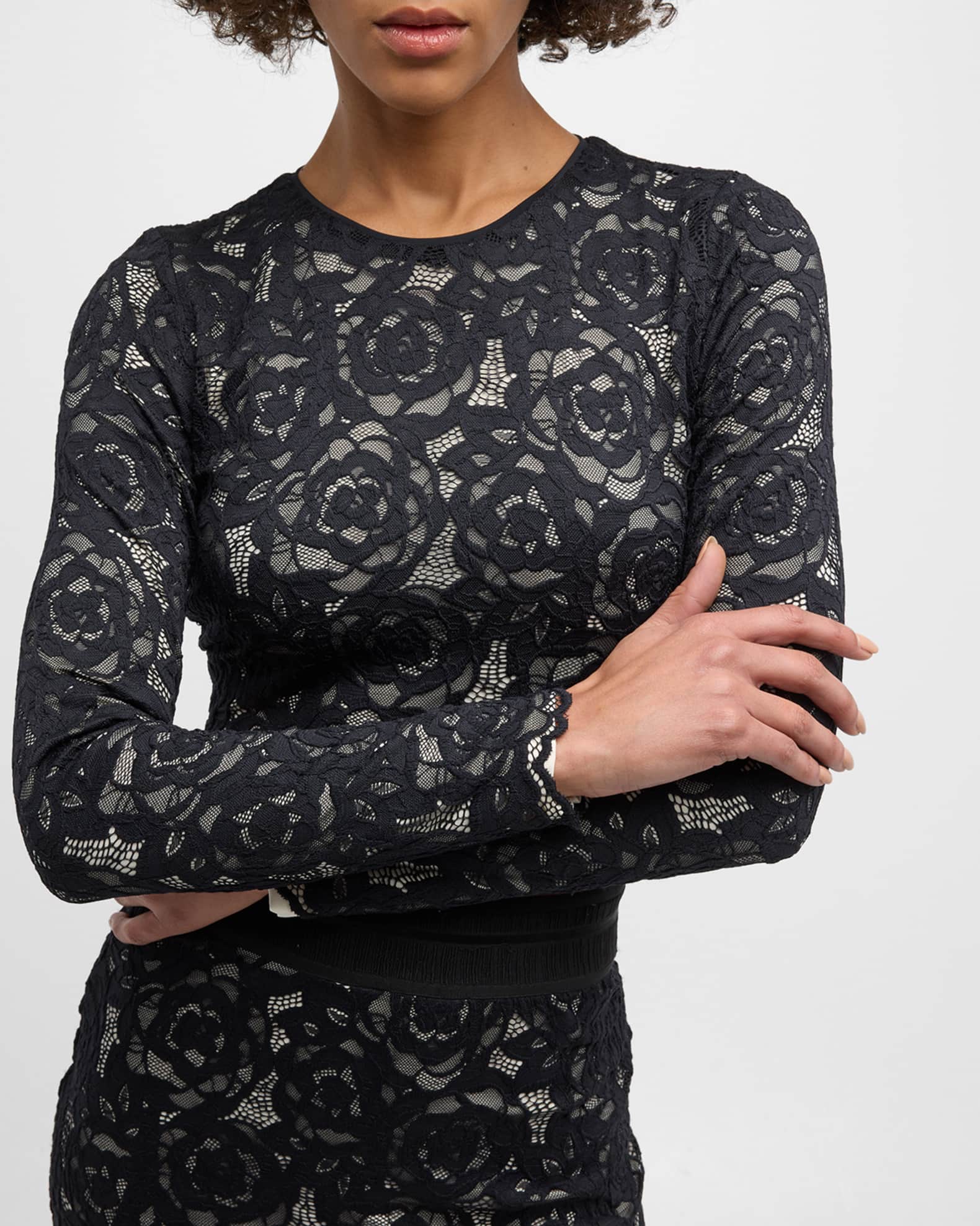 Le Superbe Super Garden Rose Lace Crop Top | Neiman Marcus