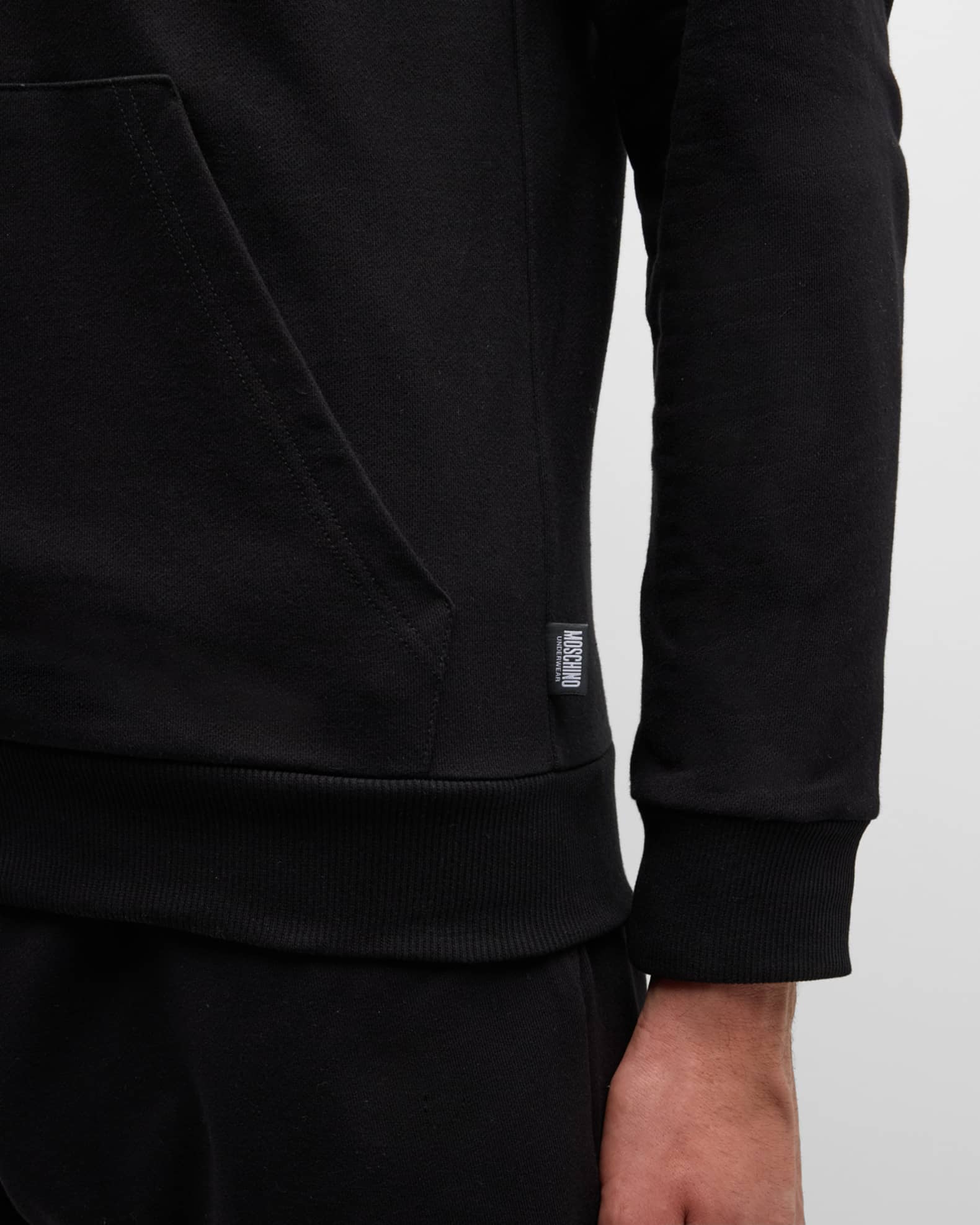 Moschino Men's Bear Logo Zip Hoodie | Neiman Marcus