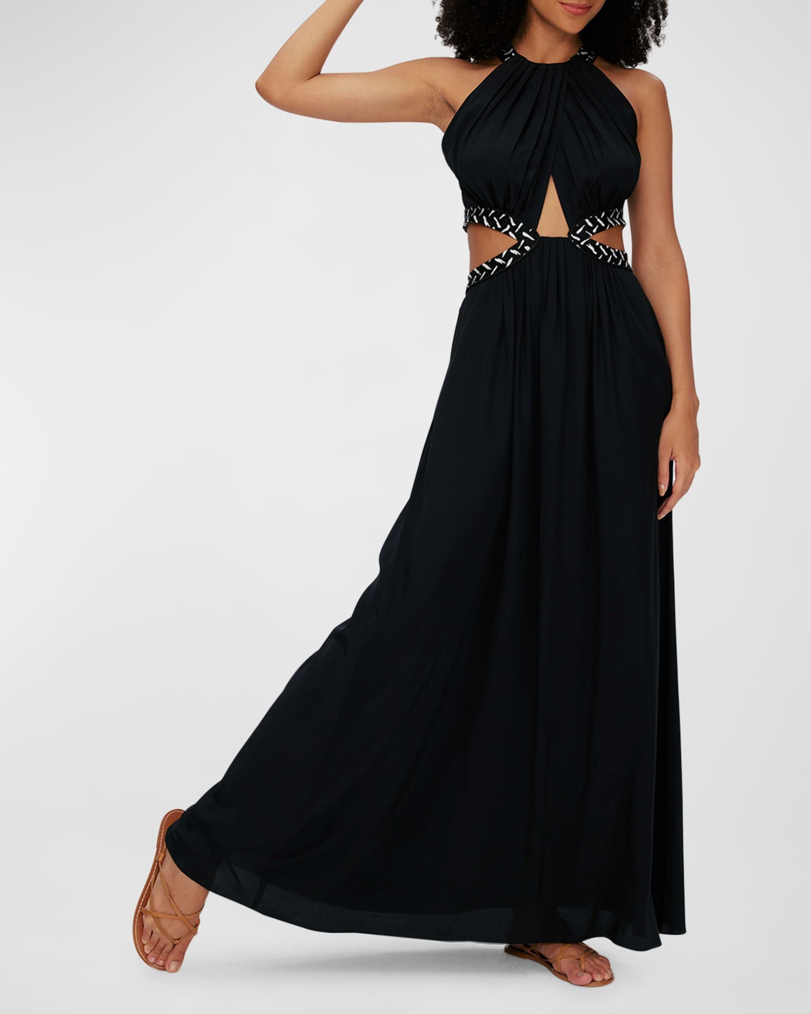 Diane von Furstenberg Elizabeth Cutout Halter Maxi Dress | Neiman Marcus
