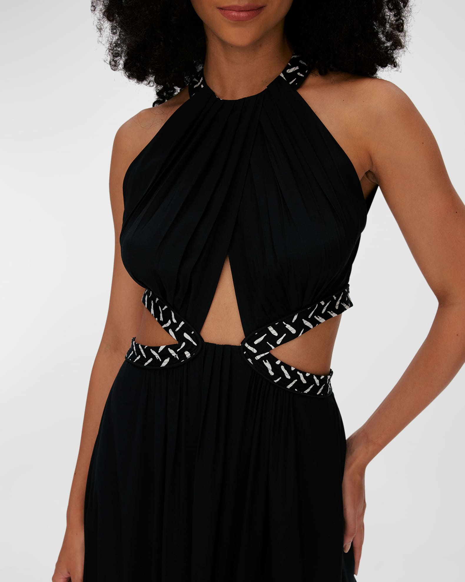 Diane von Furstenberg Elizabeth Cutout Halter Maxi Dress | Neiman Marcus