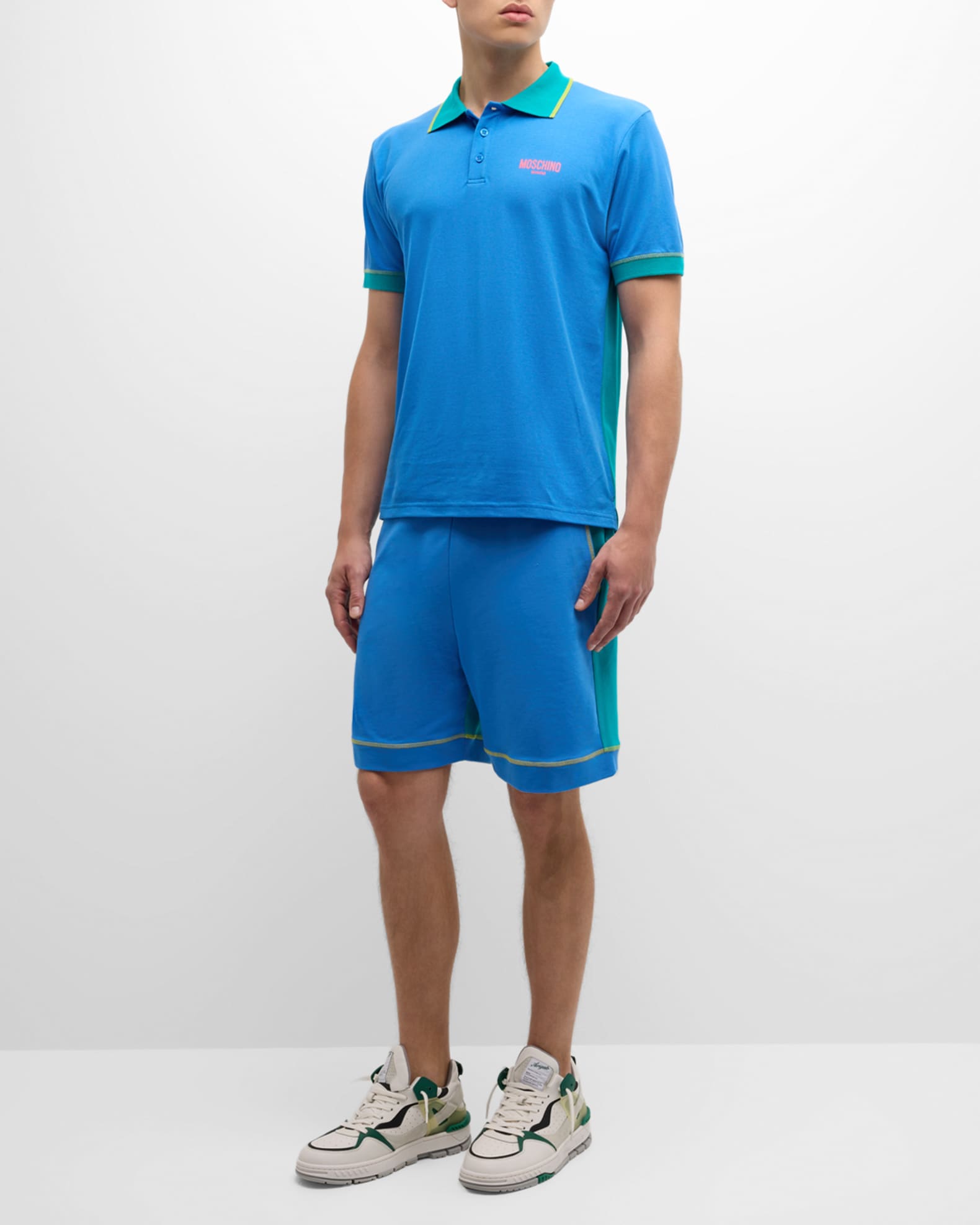 Moschino Men's Tipped Colorblock Polo Shirt | Neiman Marcus