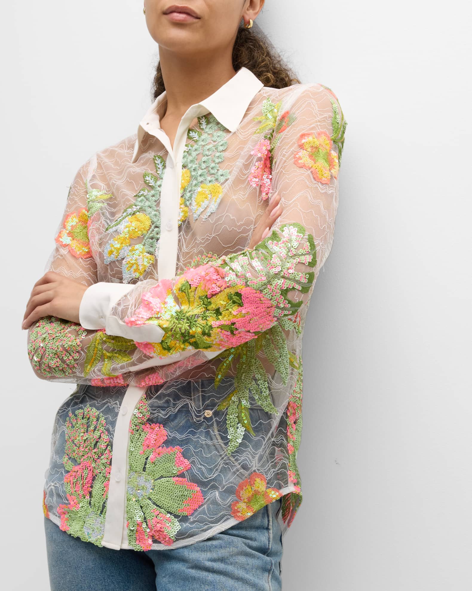 Le Superbe Tropical Lace Shirt | Neiman Marcus