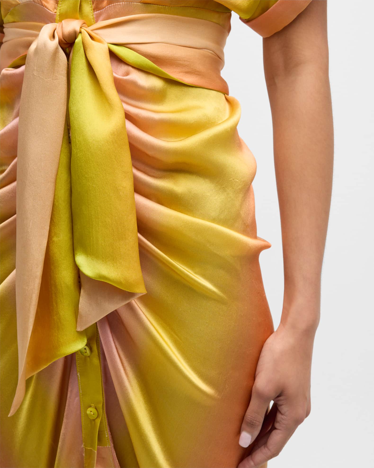 Le Superbe Miko Draped Short-Sleeve Shirtdress | Neiman Marcus