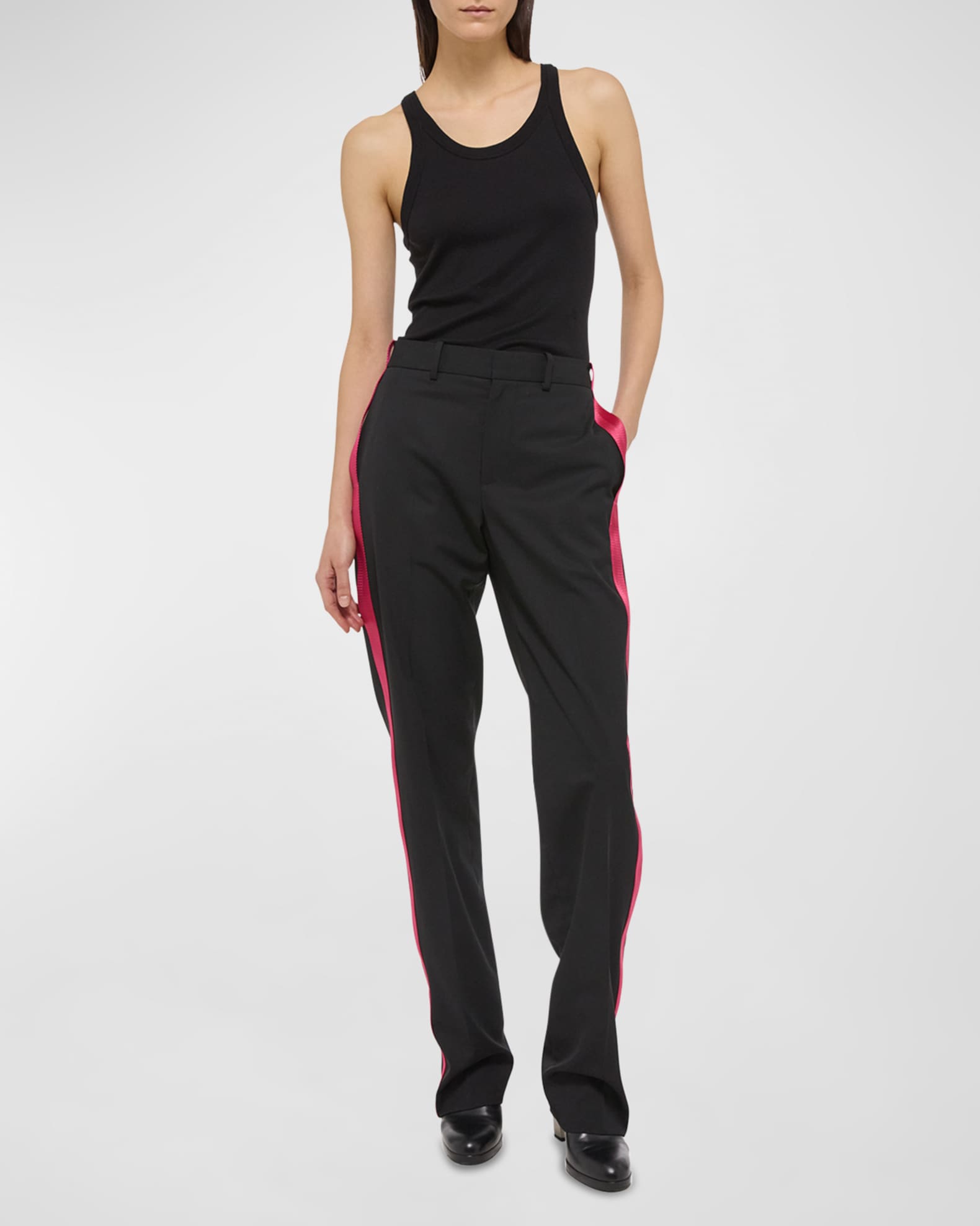 Helmut Lang Ribbed Racerback Tank Top | Neiman Marcus