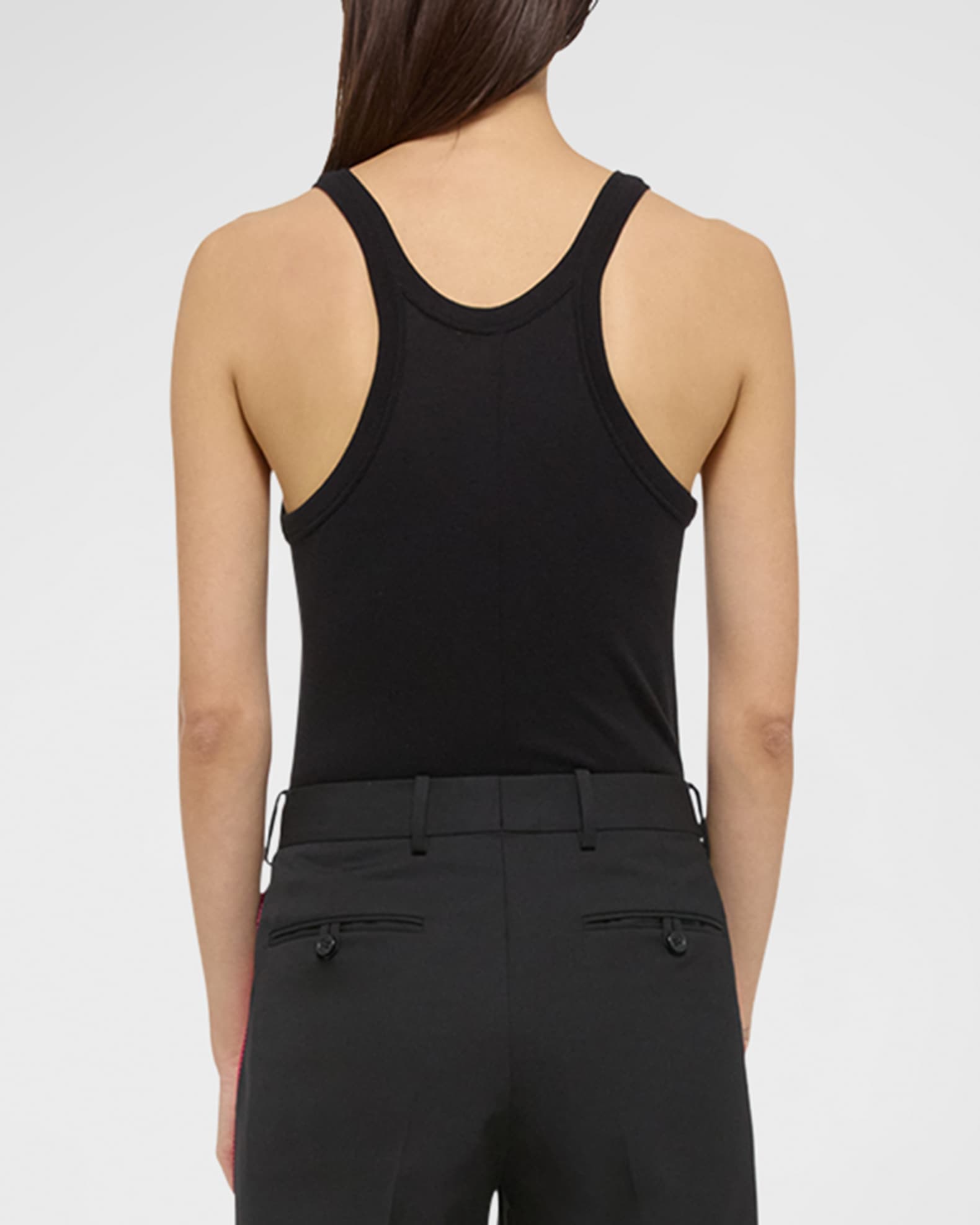 Helmut Lang Ribbed Racerback Tank Top | Neiman Marcus