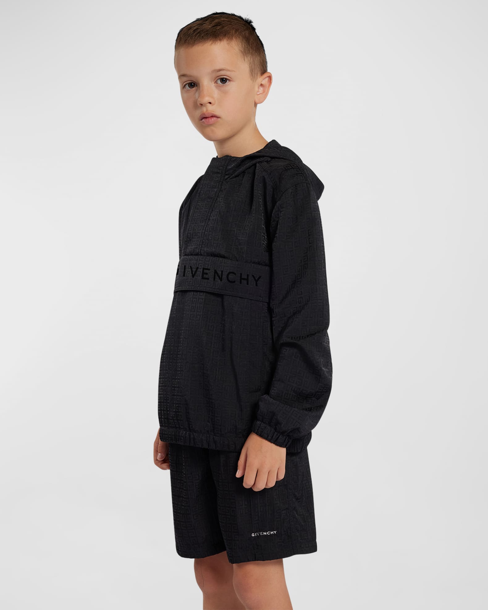 Givenchy Boy's Drawstring 4G Jacquard Shorts, Size 4-6 | Neiman Marcus