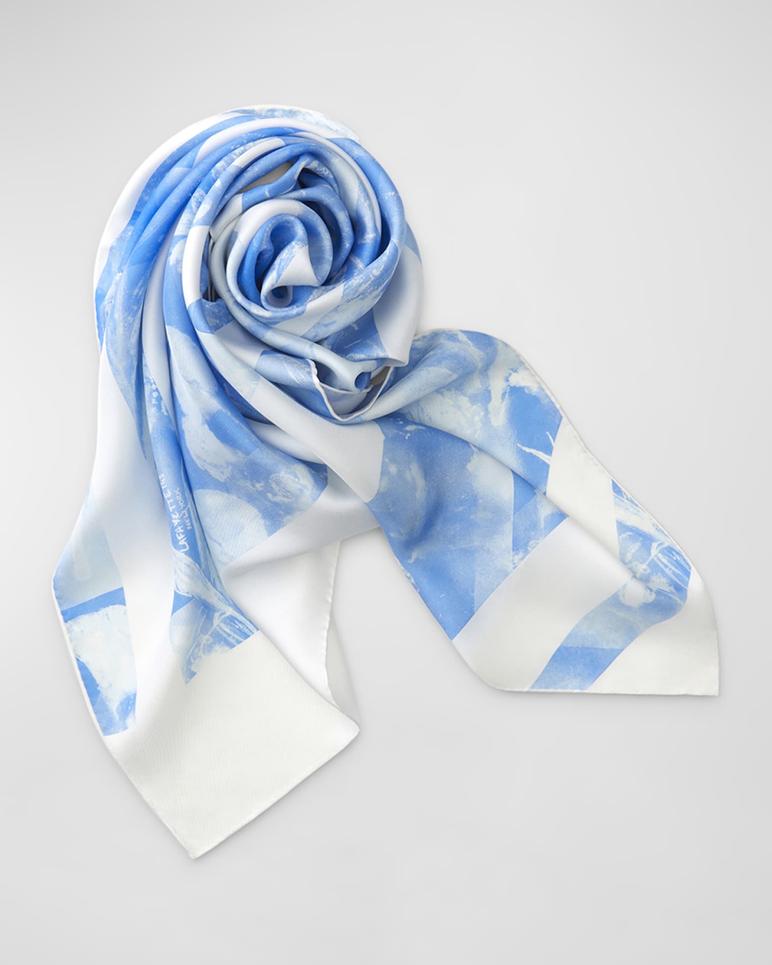 Lafayette 148 New York Square Flora Eco-Print Silk Scarf | Neiman Marcus
