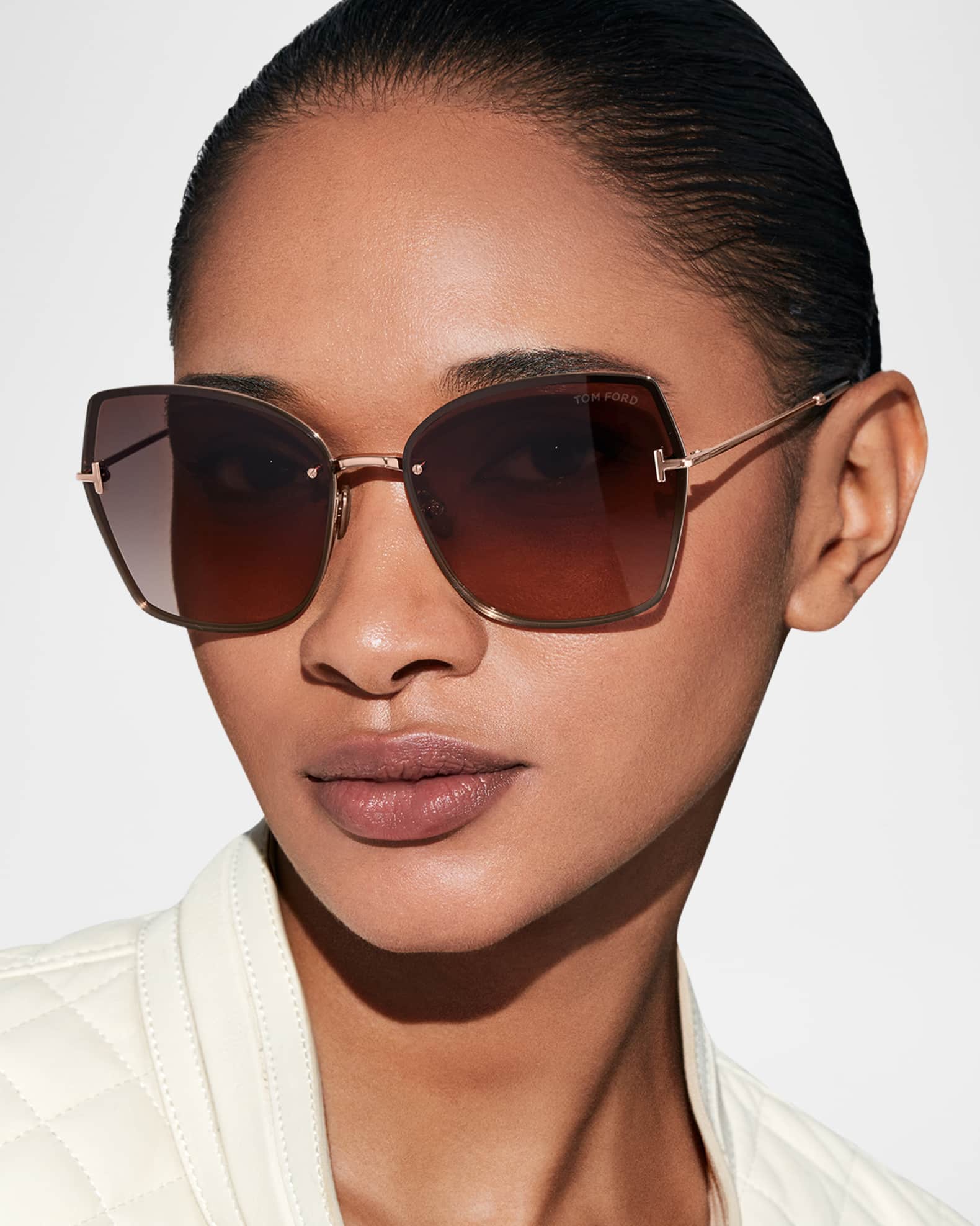 TOM FORD Nickie Metal Butterfly Sunglasses | Neiman Marcus
